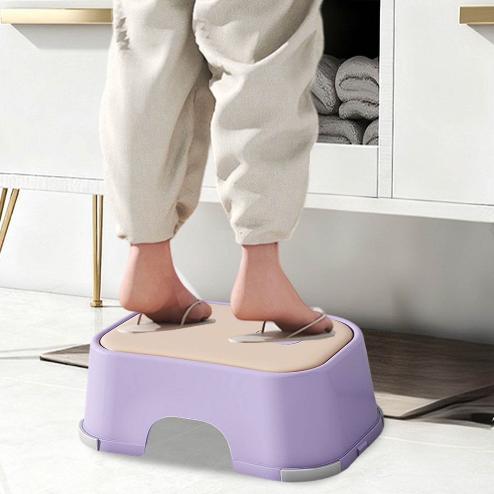 VAJUSO Children Step Stool – Baby Bath Skidproof Plastic Step Stool ...