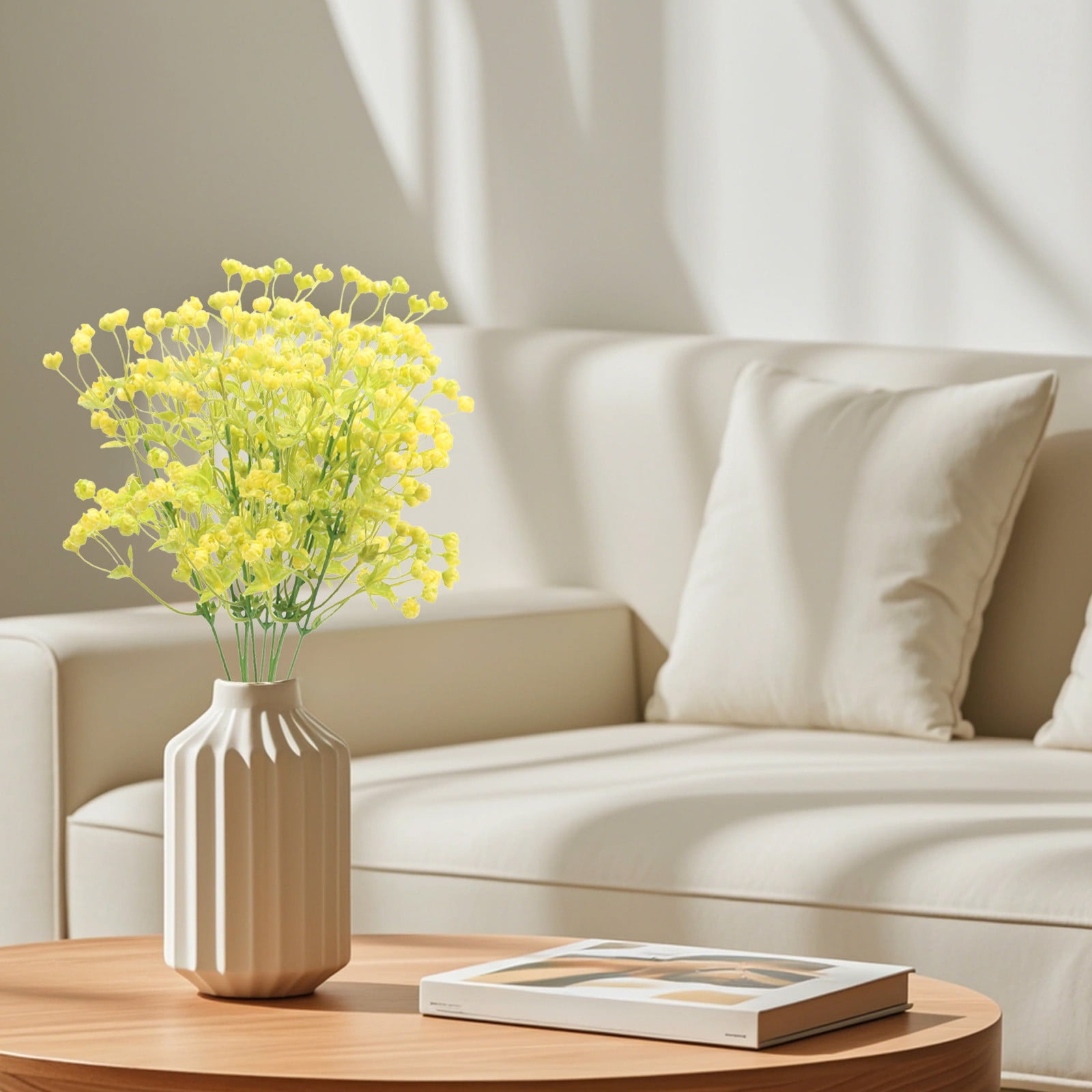 VAJUSO Christmas Artificial Flower – Yellow Gypsophila Style Bouquet ...