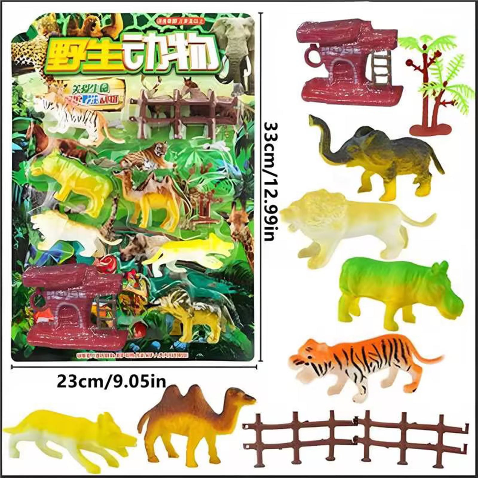 VAJUSO Jungle Animal Simulation Playset – 6-Piece Plastic Figurine Set ...