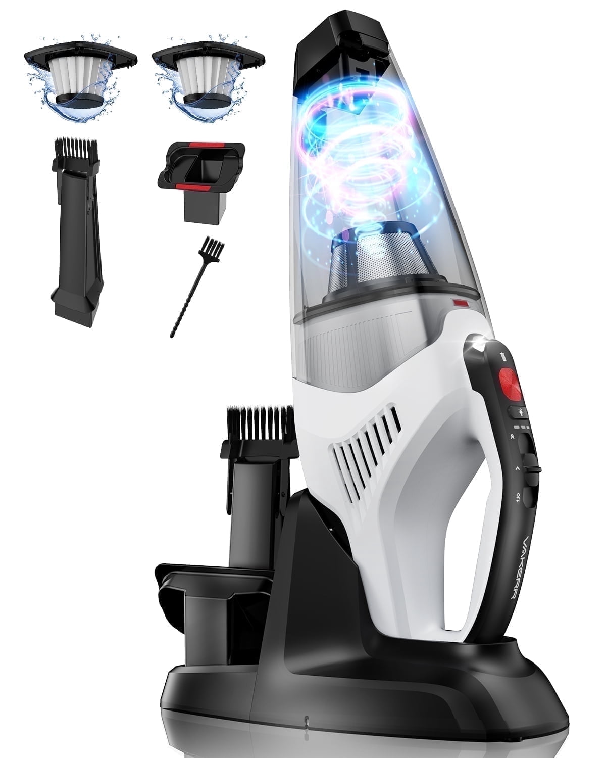 VAKERR Cordless Handheld Vacuum Cleaner, 15KPA & LED, Lightweight ...