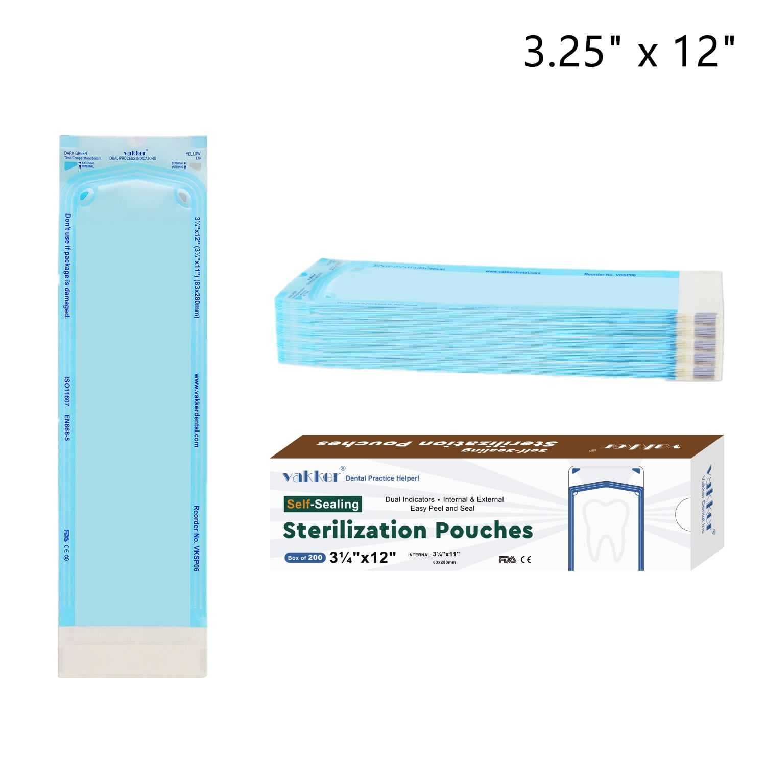 VAKKER Dental Medical Grade Self Seal Sterilization Pouches VKSP06 ...
