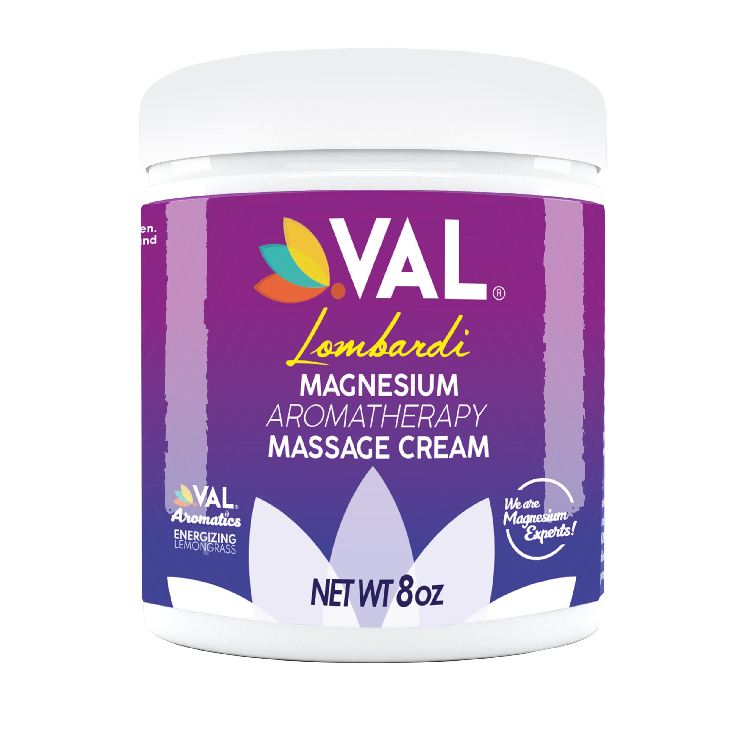 VAL Lombardi Transdermal Magnesium Aromatherapy Massage Cream - Muscle ...