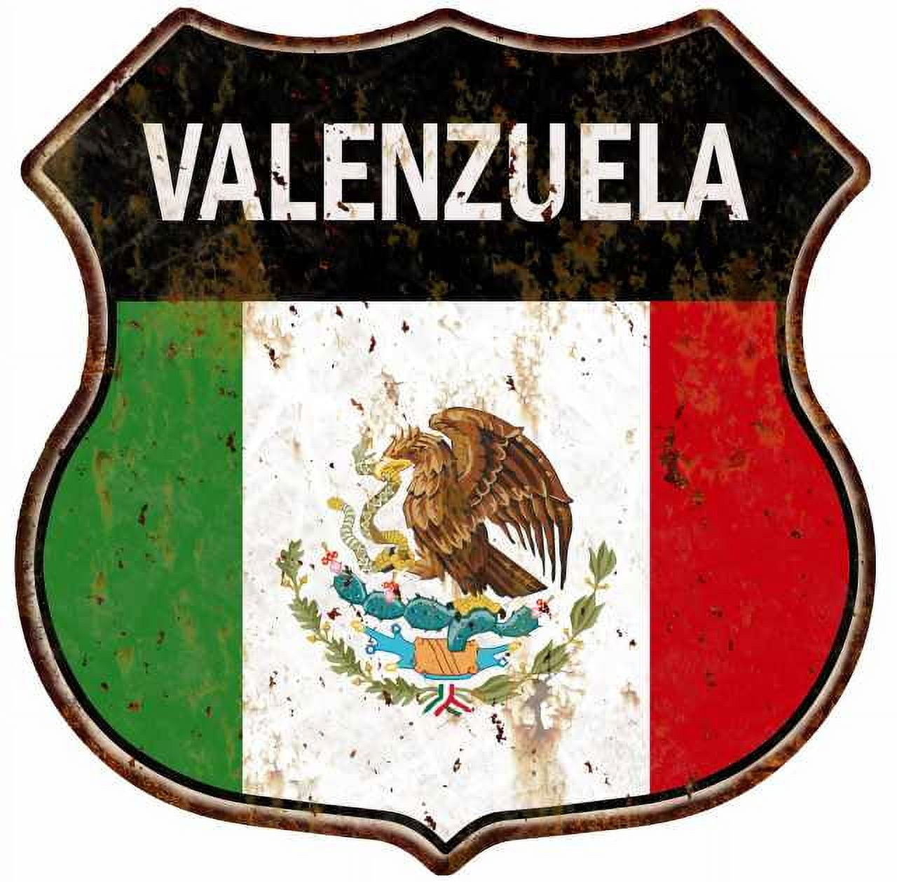 VALENZUELA Mexican Flag Sign Shield Metal Gift Mexico 211110008119 ...