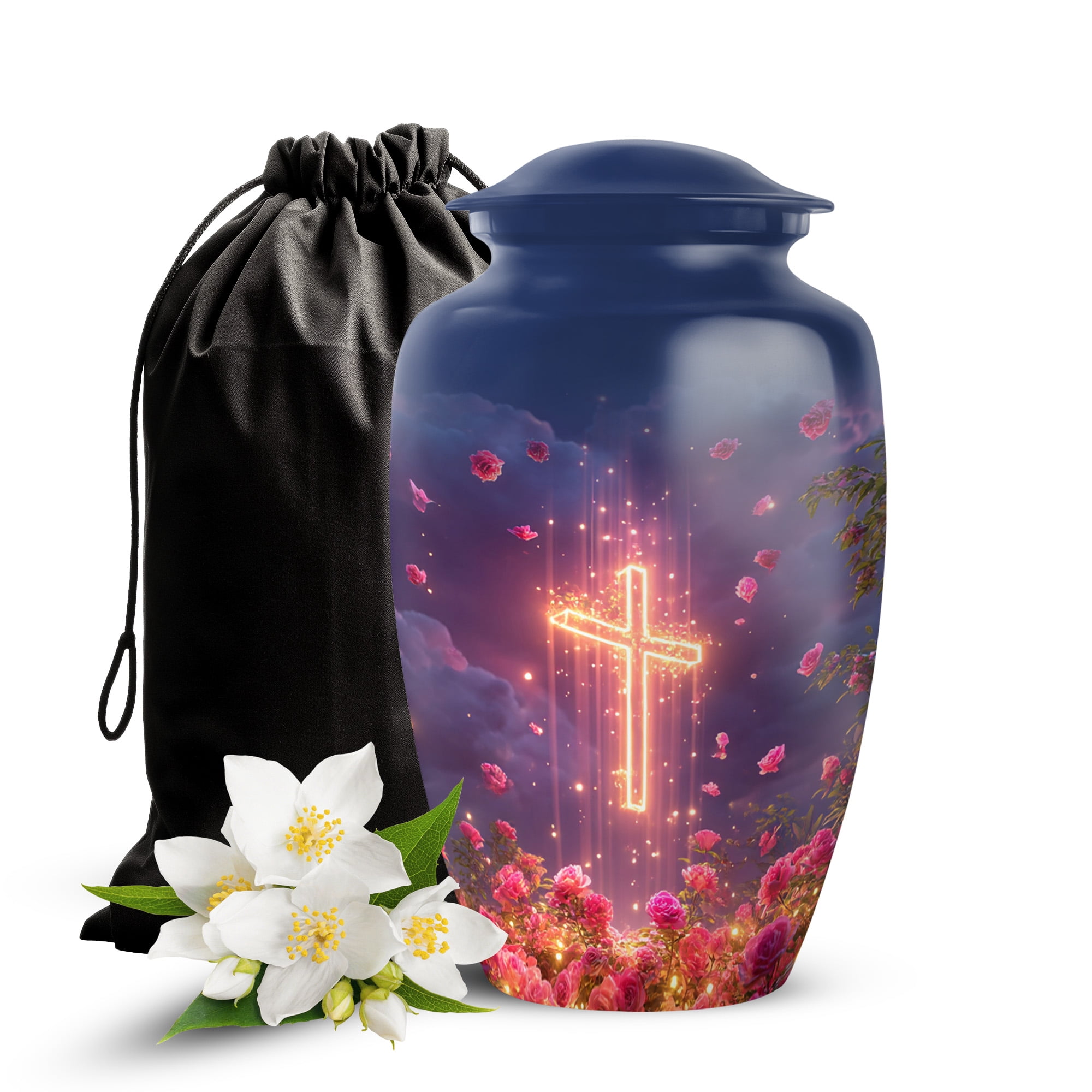 VALERASH Cross Urns for Cremation Ashes Mother & Father - Blue Burial ...