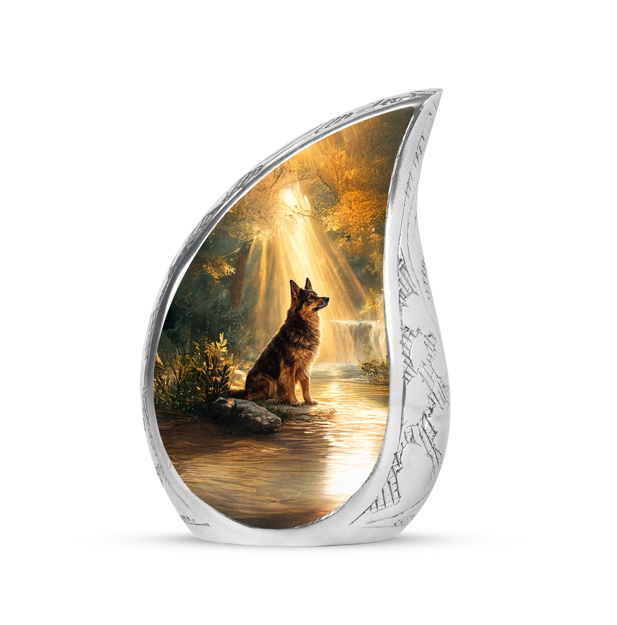 VALERASH Dog Memorial Urns for Adult Male - Small Brown Drop Funeral ...