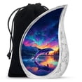 VALERASH Dolphin Urn for Ashes - Blue Teardrop Urn Northern Light ...