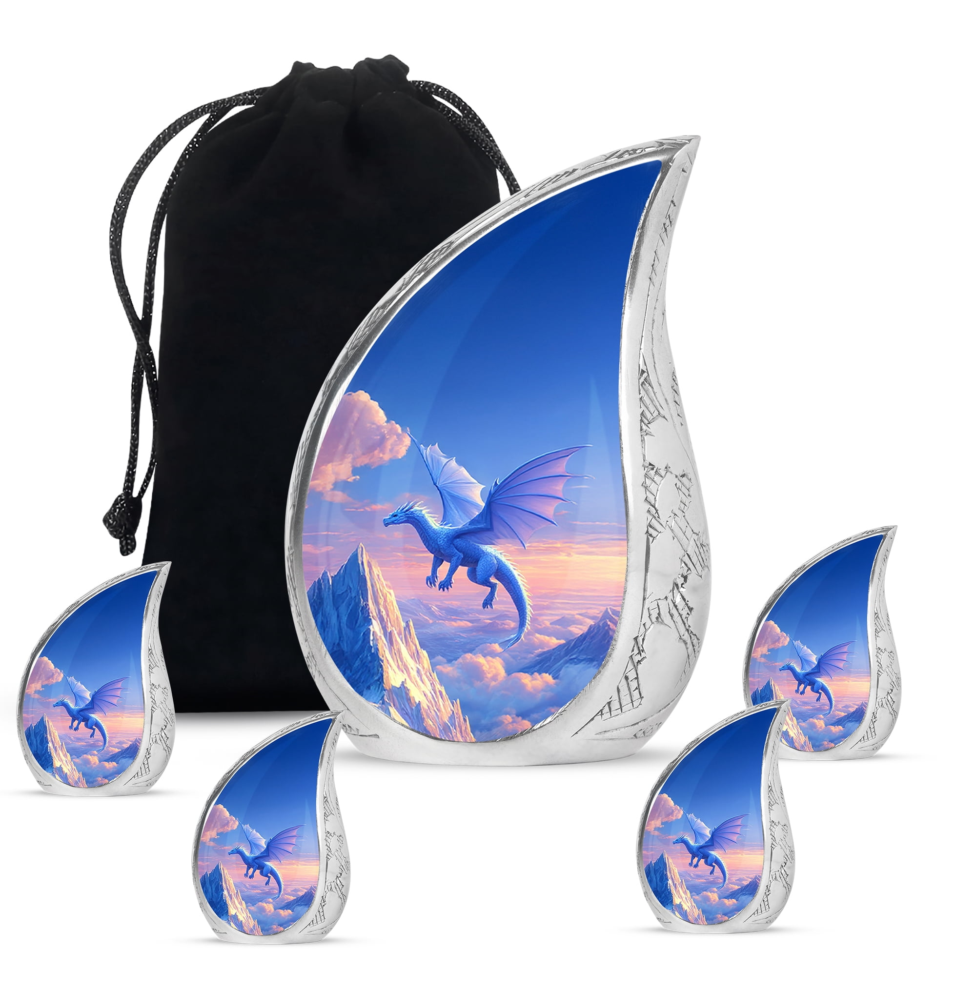 VALERASH Dragon Urns for Human Ashes Adult Female - Blue Cremation Urn ...