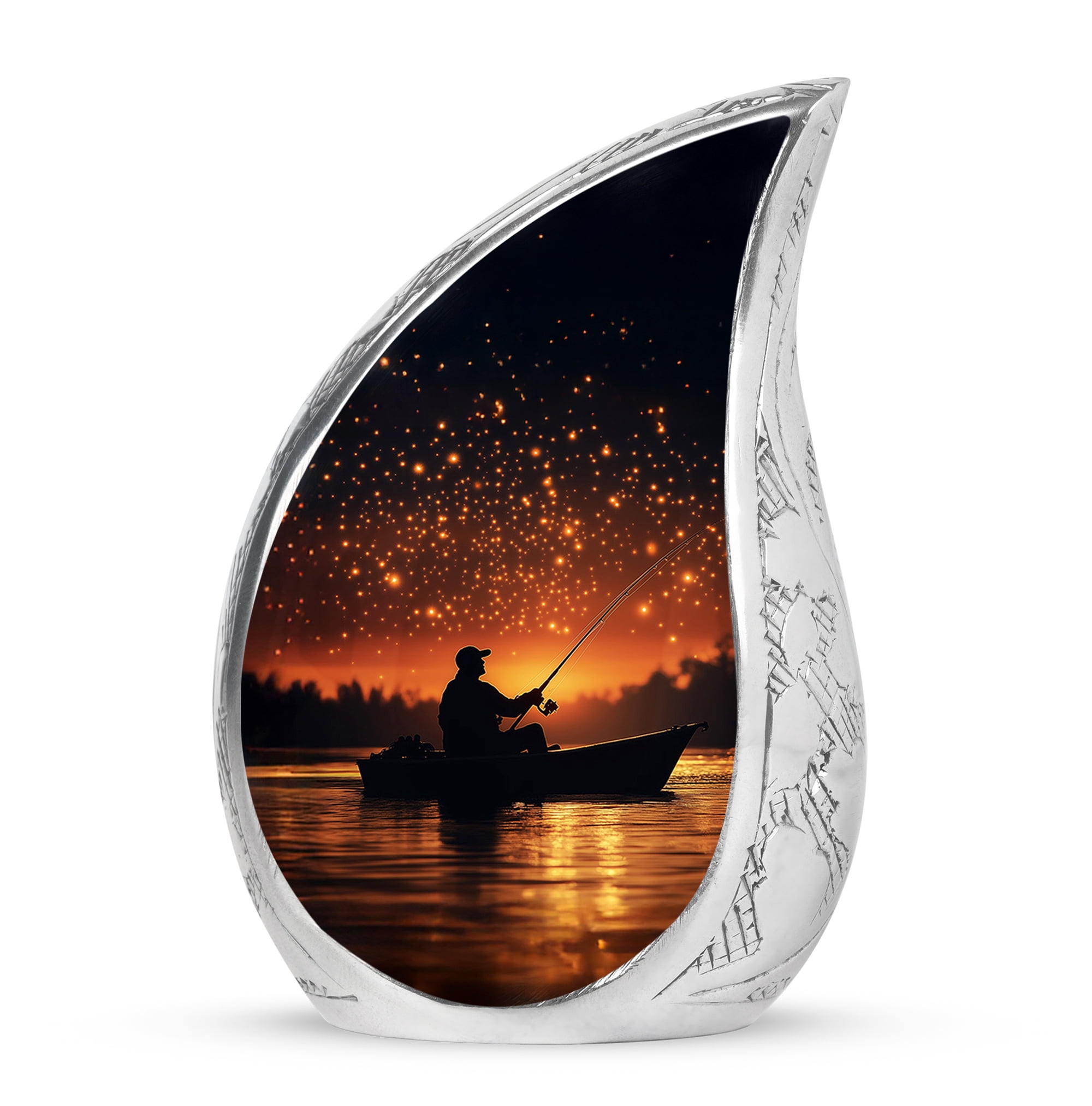 VALERASH Fishing Funeral Urns for Adult Male - Small Brown Memorial ...