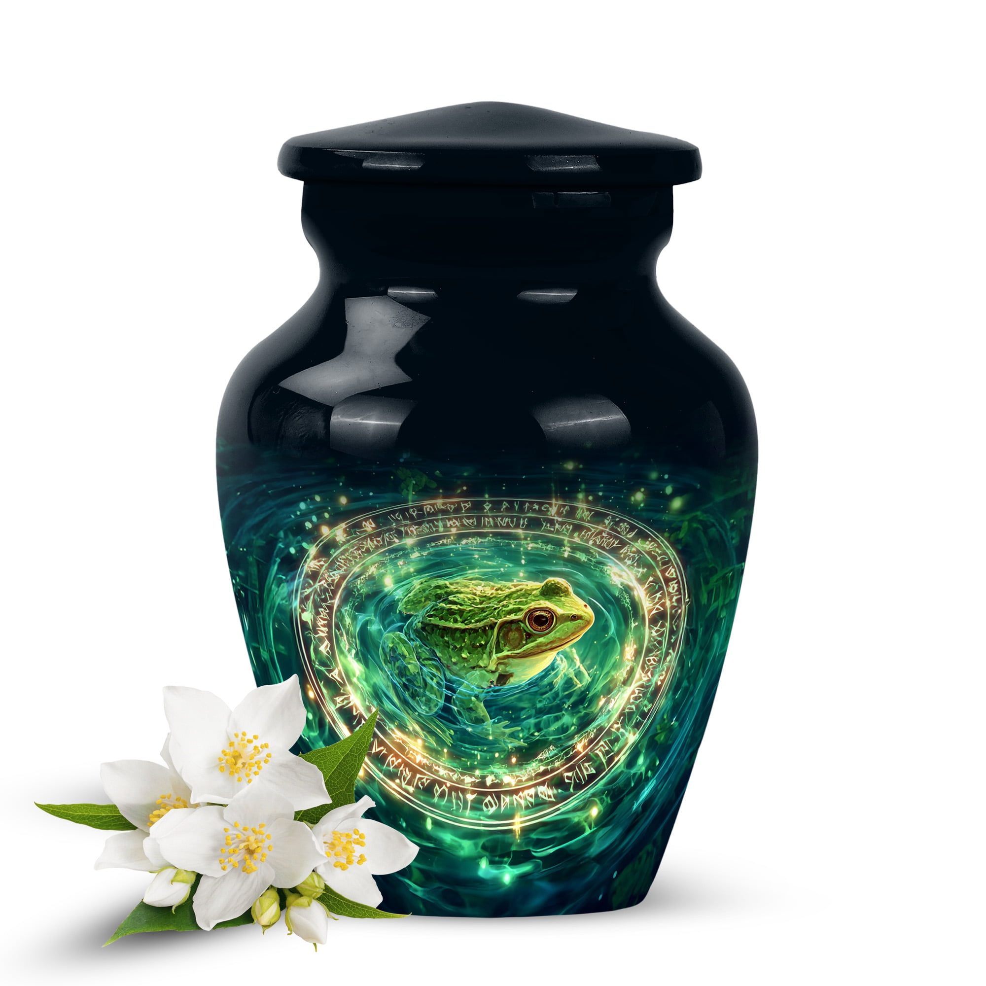 VALERASH Frog Tiny Cremation Urn - Mini Black Urns for Adult Male ...