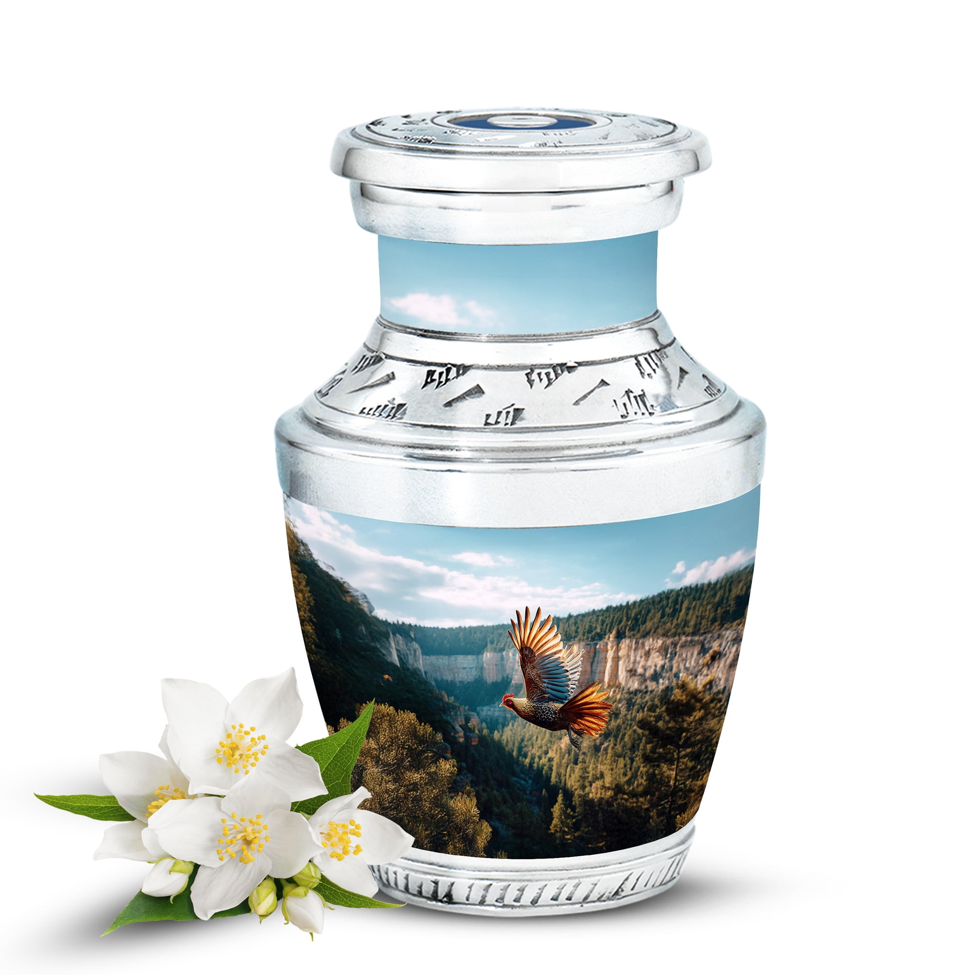 VALERASH Hen Mini Memorial Urns for Human Ashes Adult Male - Small Blue ...