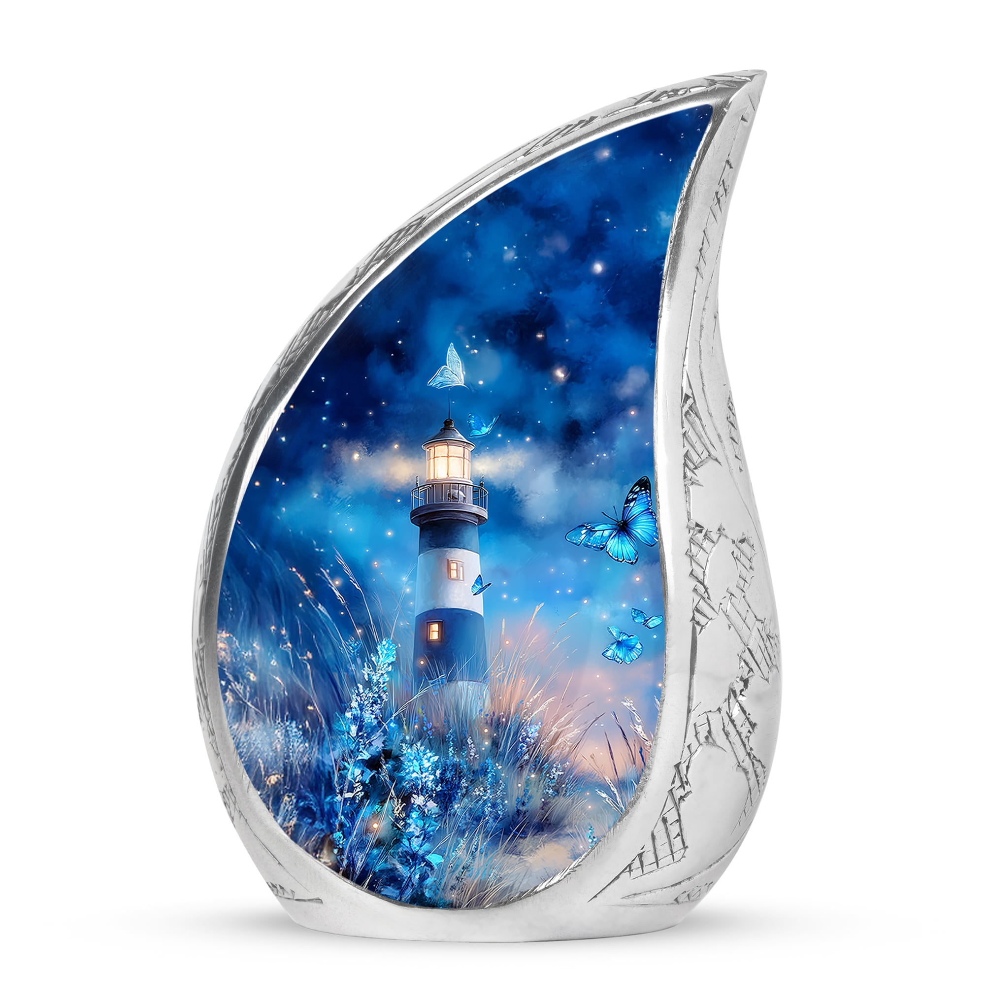 VALERASH Lighthouse Memorial Urns for Adult Male Ashes - Blue ...