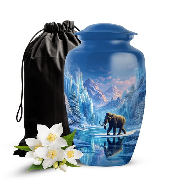 VALERASH Mammoth Cremation Urns for Adult Ashes Women - Large Blue ...