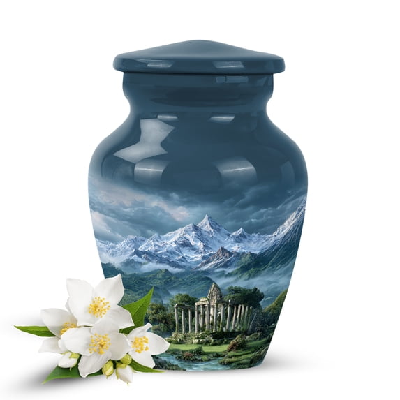 VALERASH Mountain Small Memorial Urns for Adult Male - Keepsake Grey ...