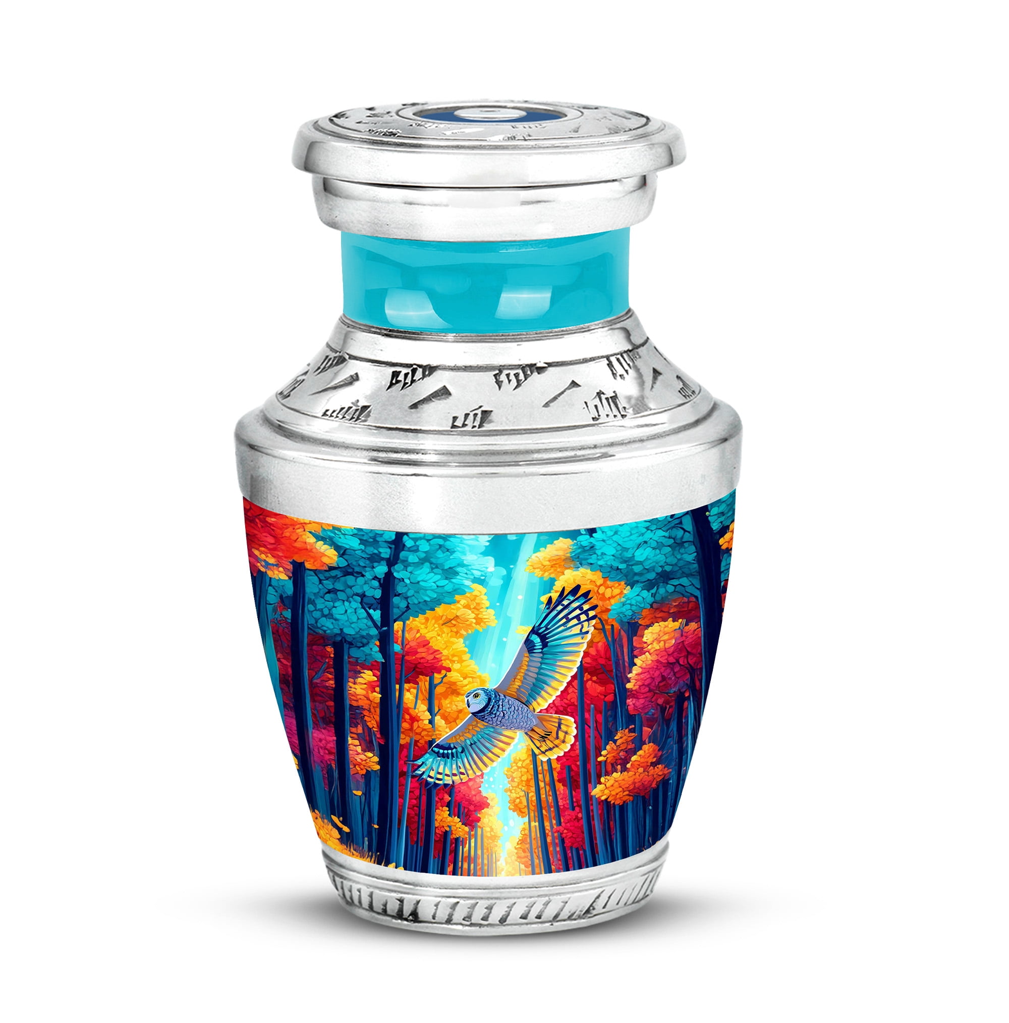 VALERASH Owl Little Memorial Urns for Adult Male - Miniature Blue ...