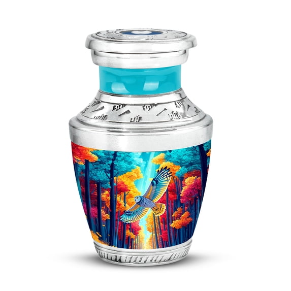VALERASH Owl Little Memorial Urns for Adult Male - Miniature Blue ...