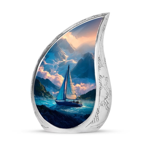 VALERASH Sailboat Keepsake Urns for Human Ashes Adult Man – Blue Ocean ...