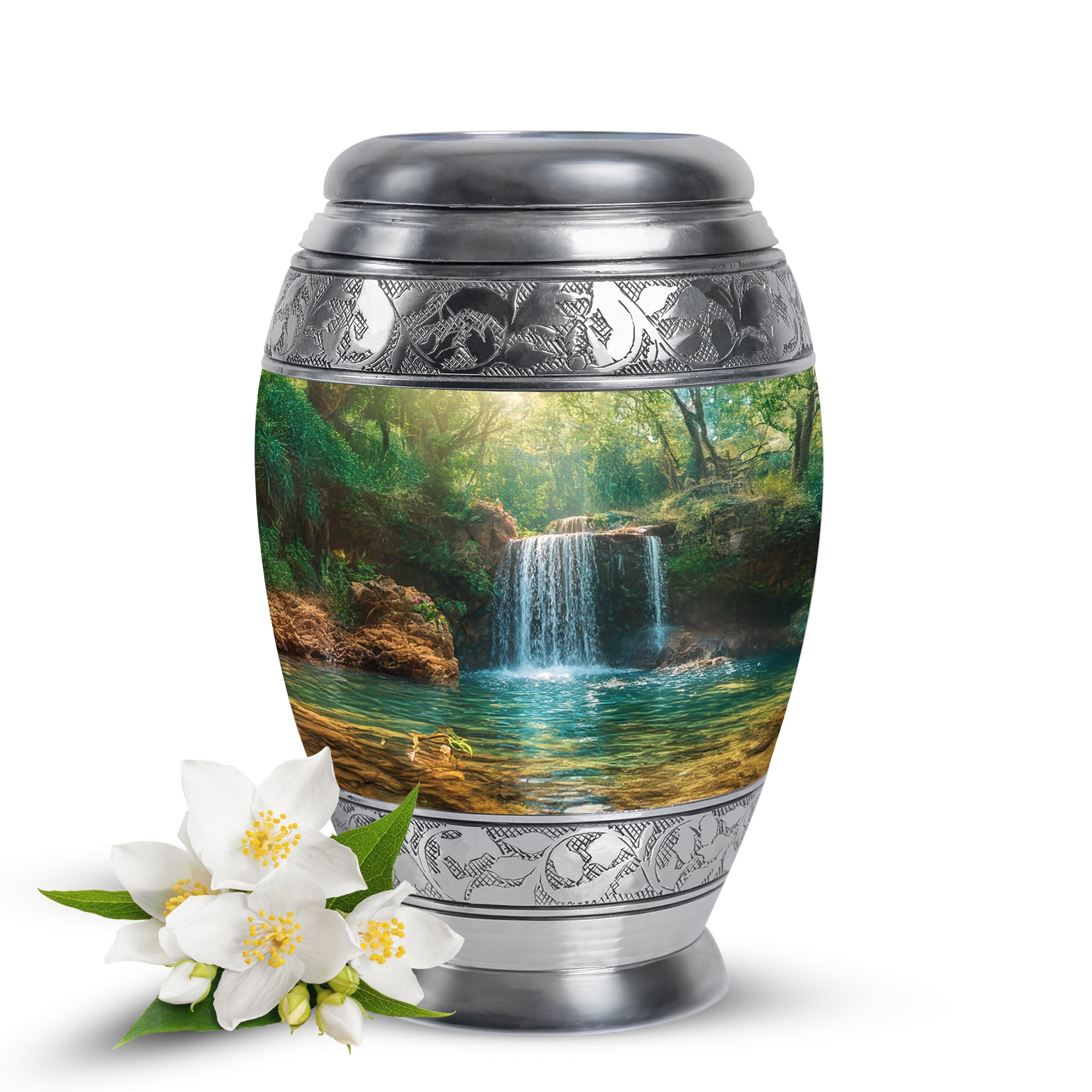 VALERASH Waterfall Tiny Funeral Urns for Human Ashes Adult Man - Mini ...