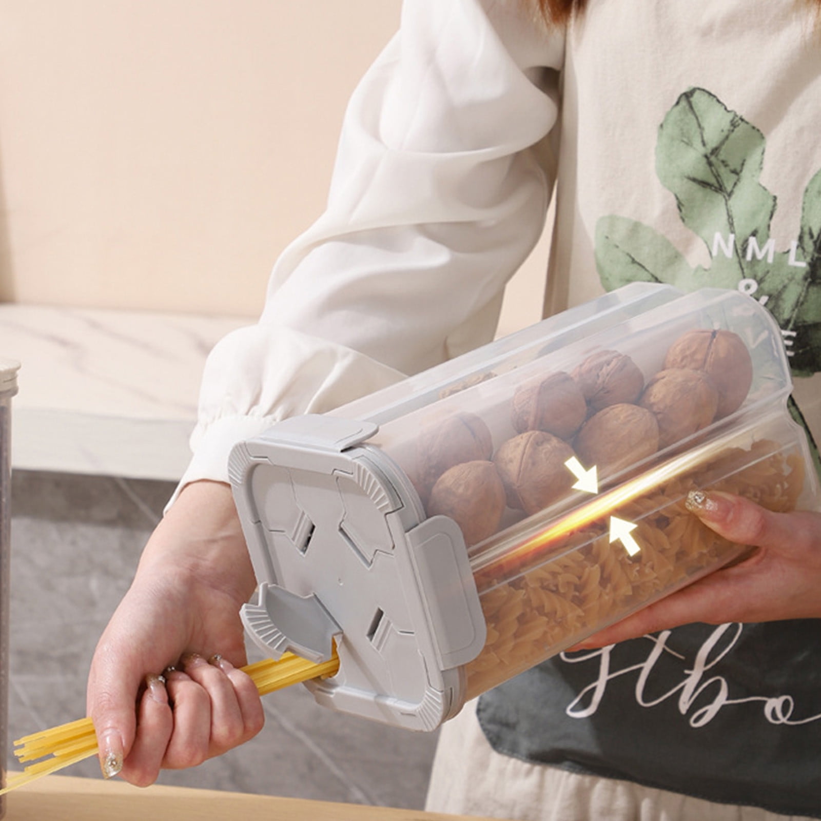 VALESSL Airtight Cereal Storage Container Clear 2.5L Airtight Kitchen ...