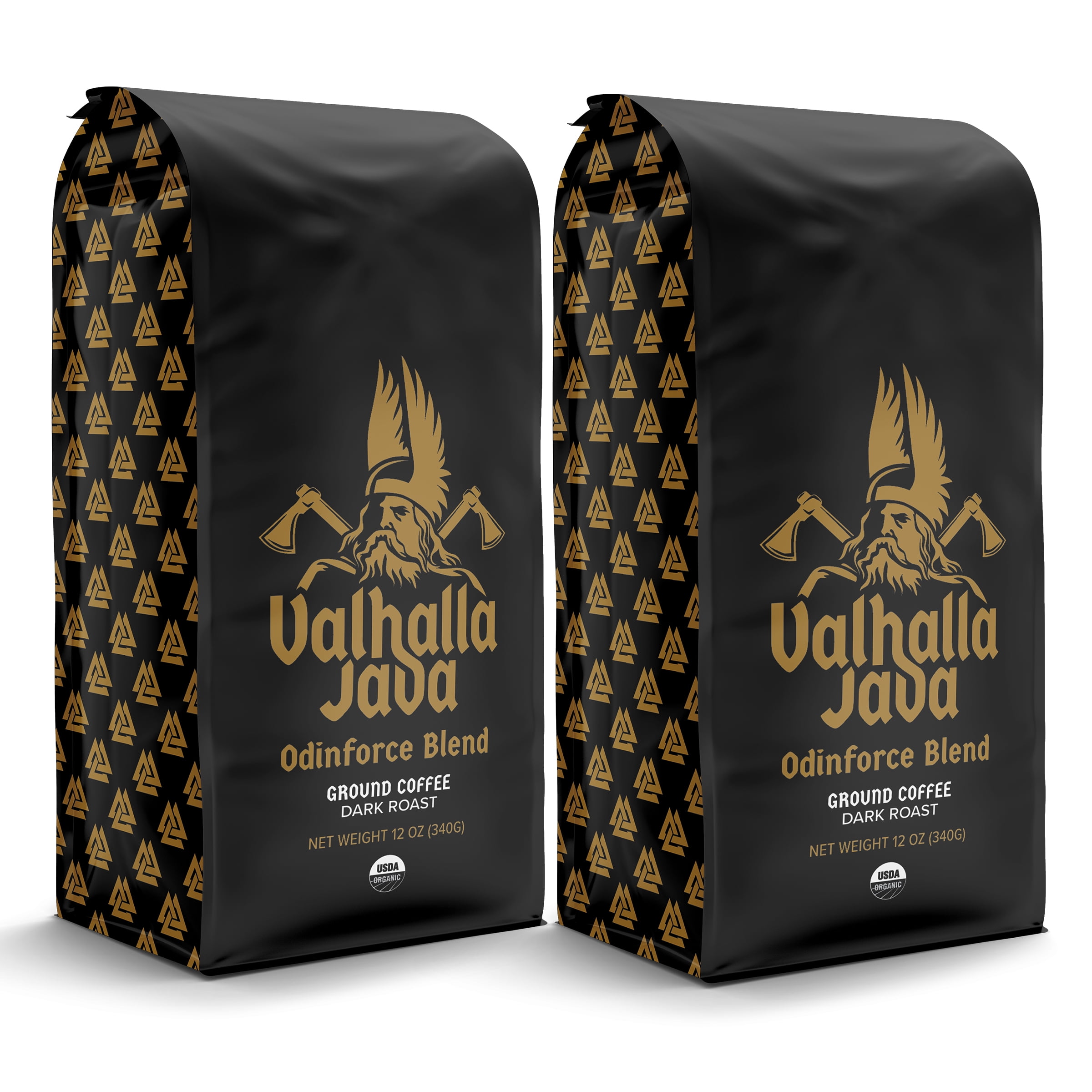 VALHALLA JAVA Bagged Coffee Grounds [12 Oz.] USDA Certified Organic (2 ...
