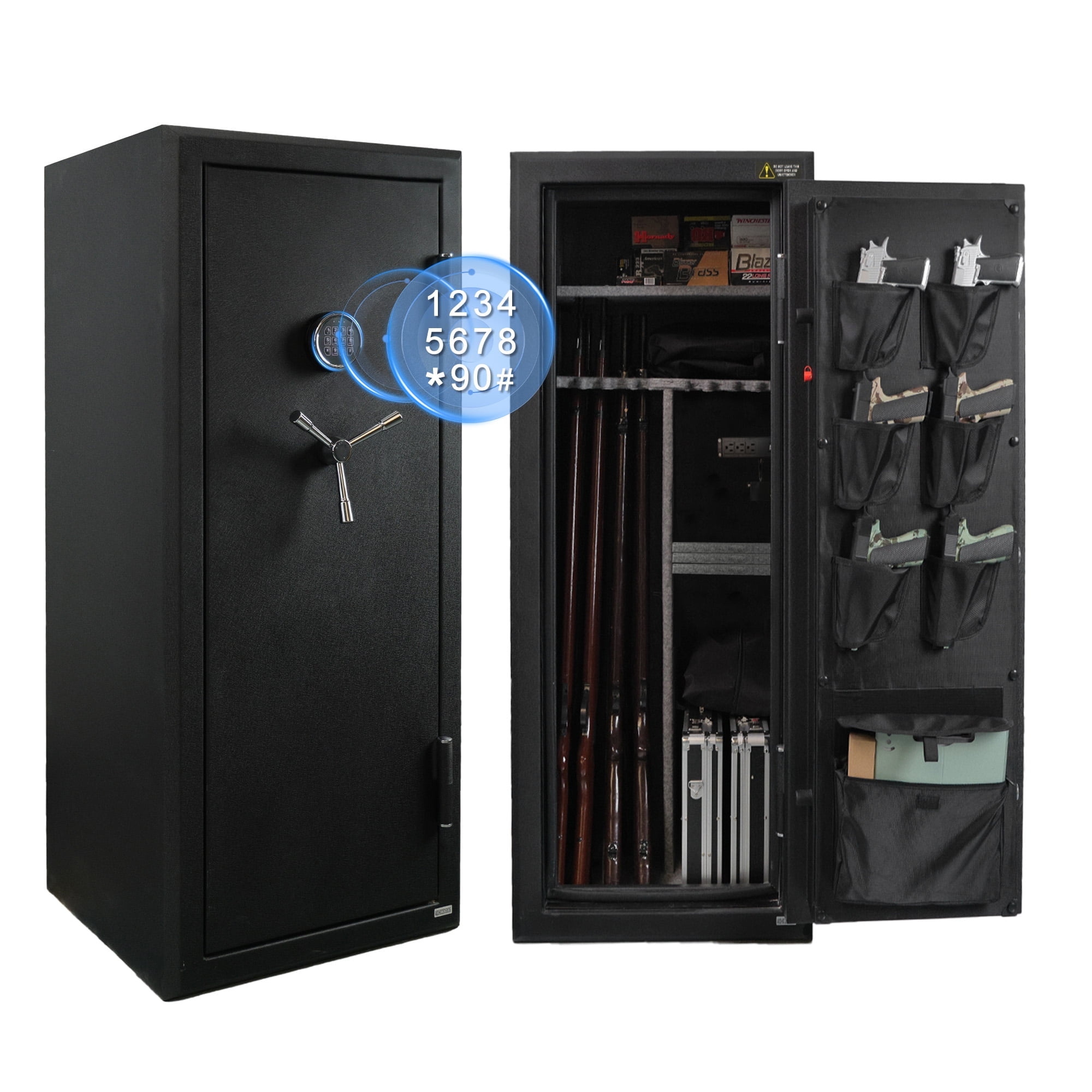 VALINIRT 24 Gun Fireproof Safe for Rifles and Pistols, Gun Cabinet with ...