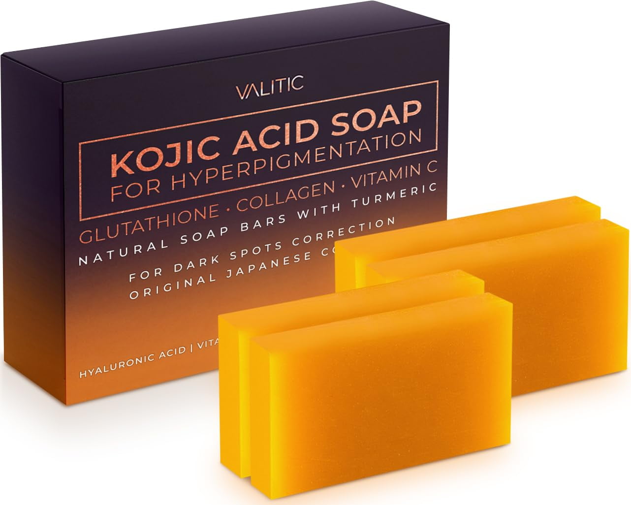 VALITIC Kojic Acid Soap TGF4 for Hyperpigmentation - with Glutathione ...