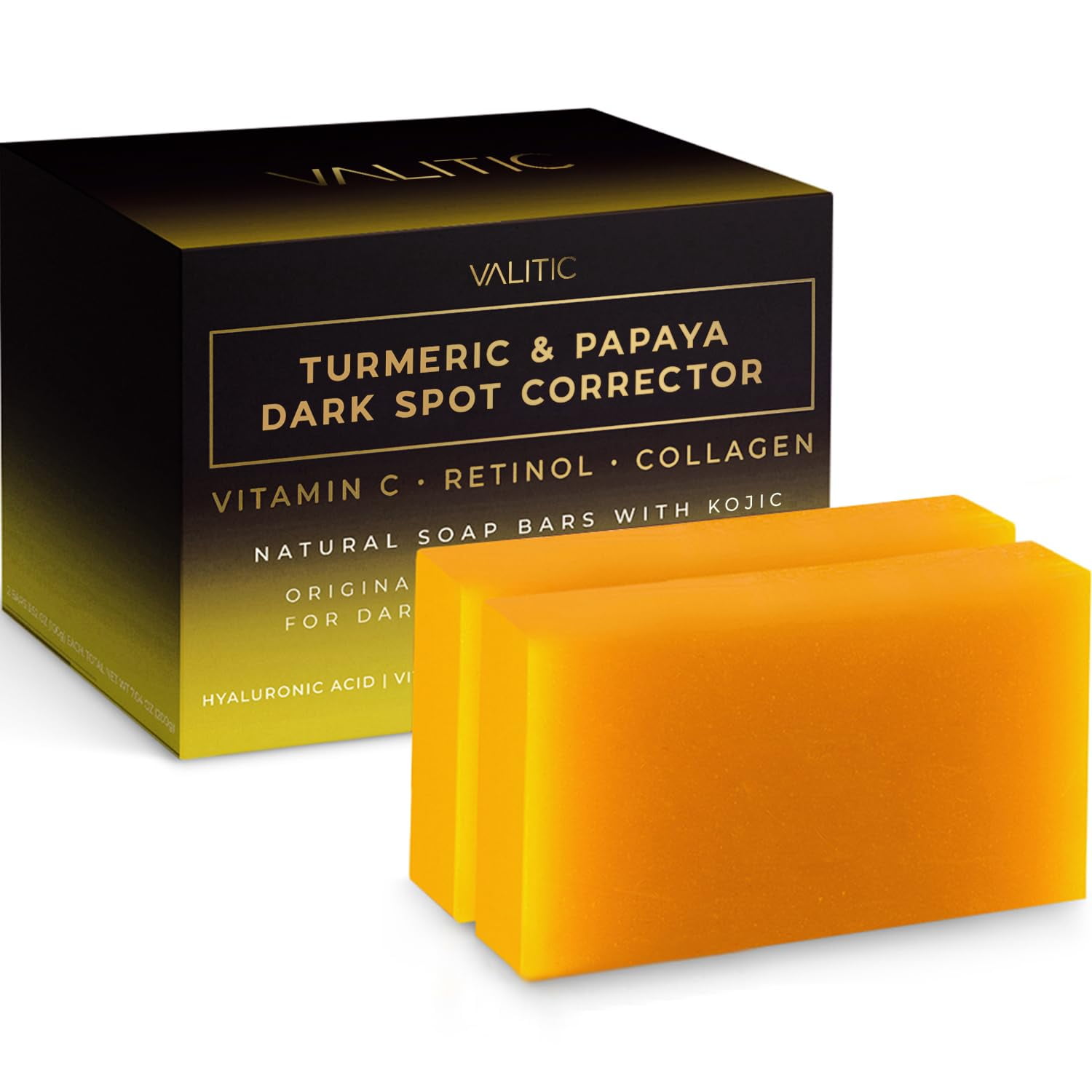 VALITIC Papaya and Turmeric DPF11 Kojic Acid Soap Bar - Dark Spot ...