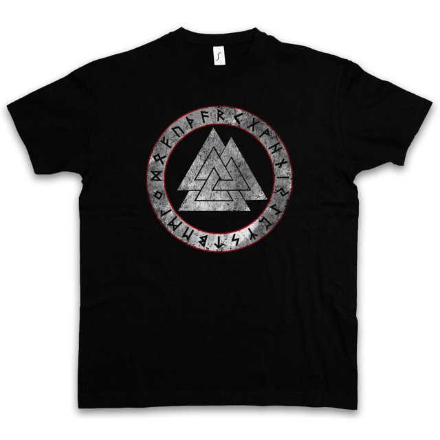 VALKNUT RUNES T-SHIRT Paganism Newpaganism Odin Thor Loki Midgard Rune ...