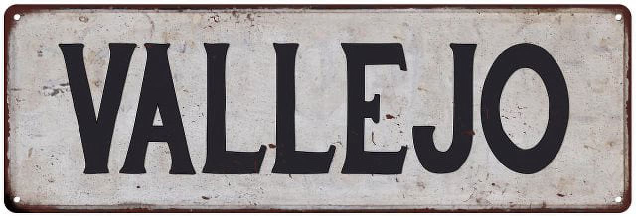 VALLEJO Vintage Look Rustic Metal 8x24 Sign City State 108240041142 ...