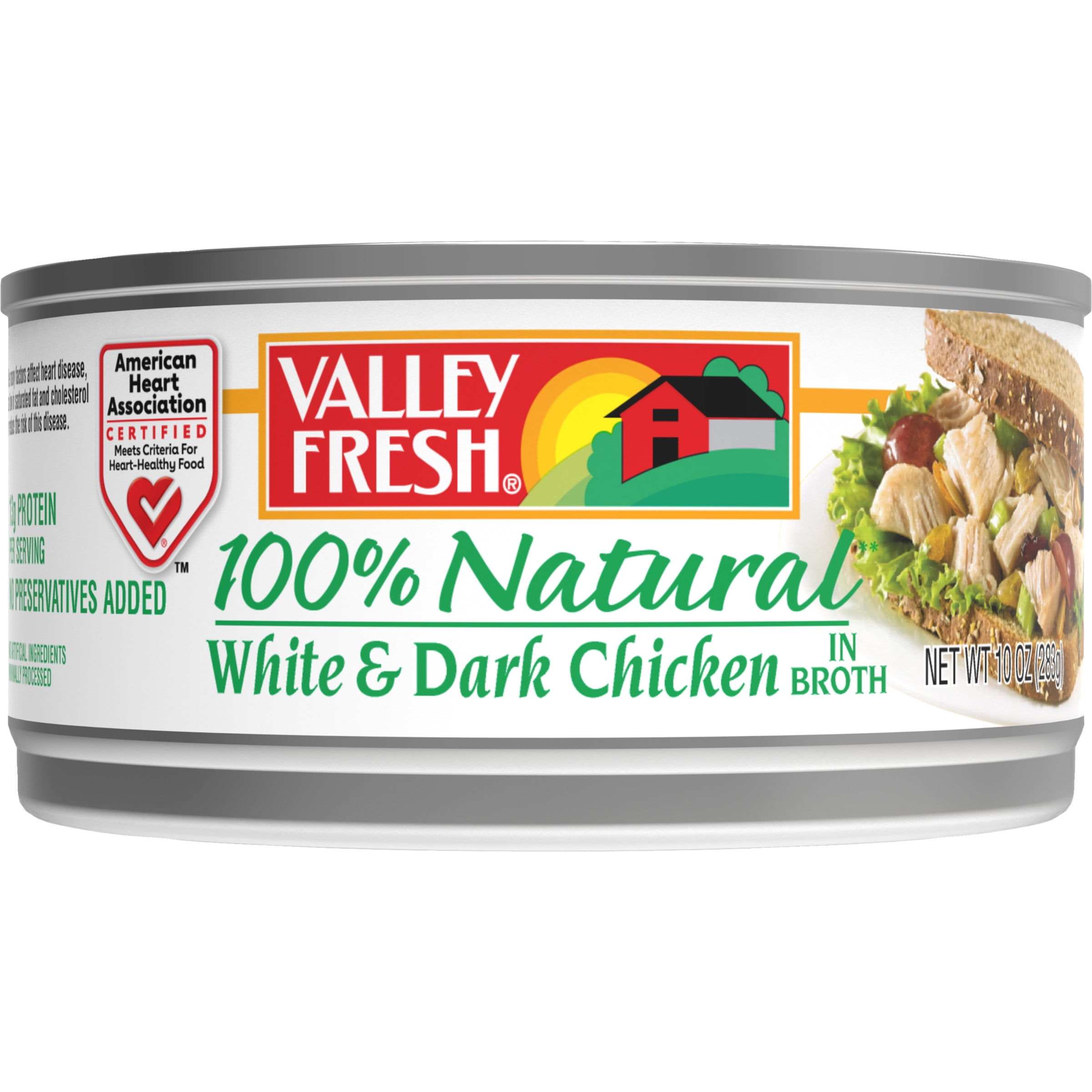 VALLEY FRESH 100% Natural* White & Dark Chicken in Water, Shelf Stable ...