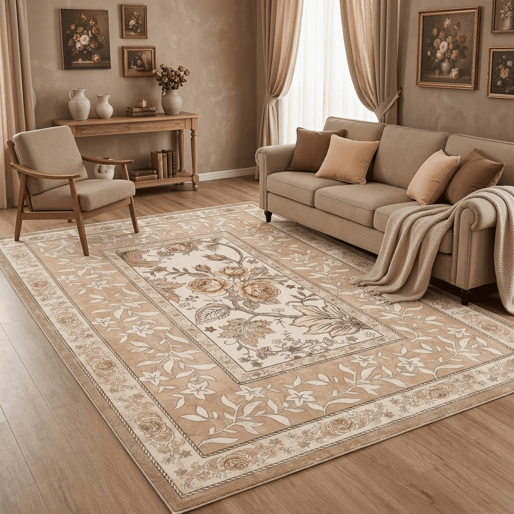 VALOMENE6' x 8' Vintage Floral Area Rug - Traditional French Country ...