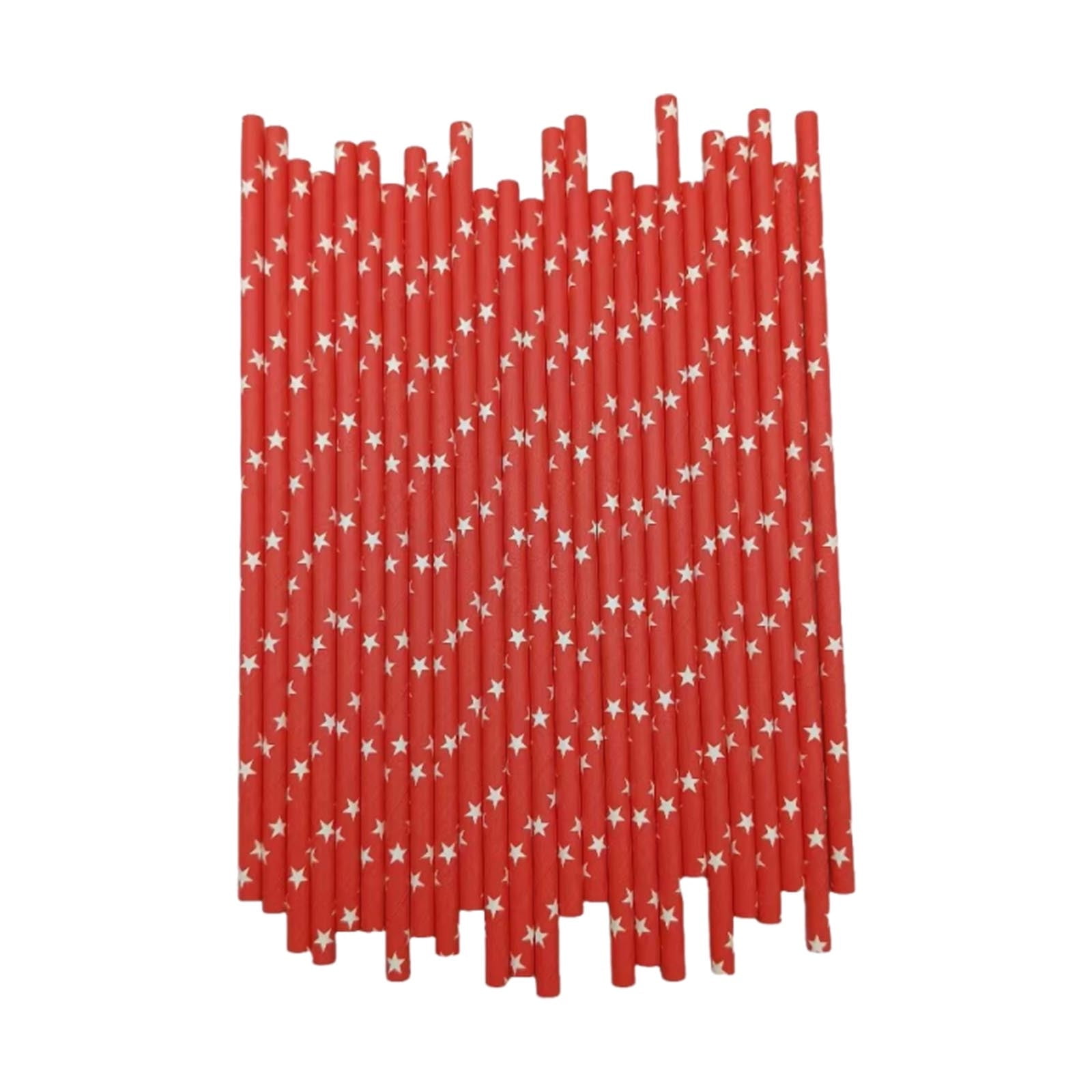 VALSEEL 100pc Red Disposables Paper Straw Degradables Kraft Paper ...