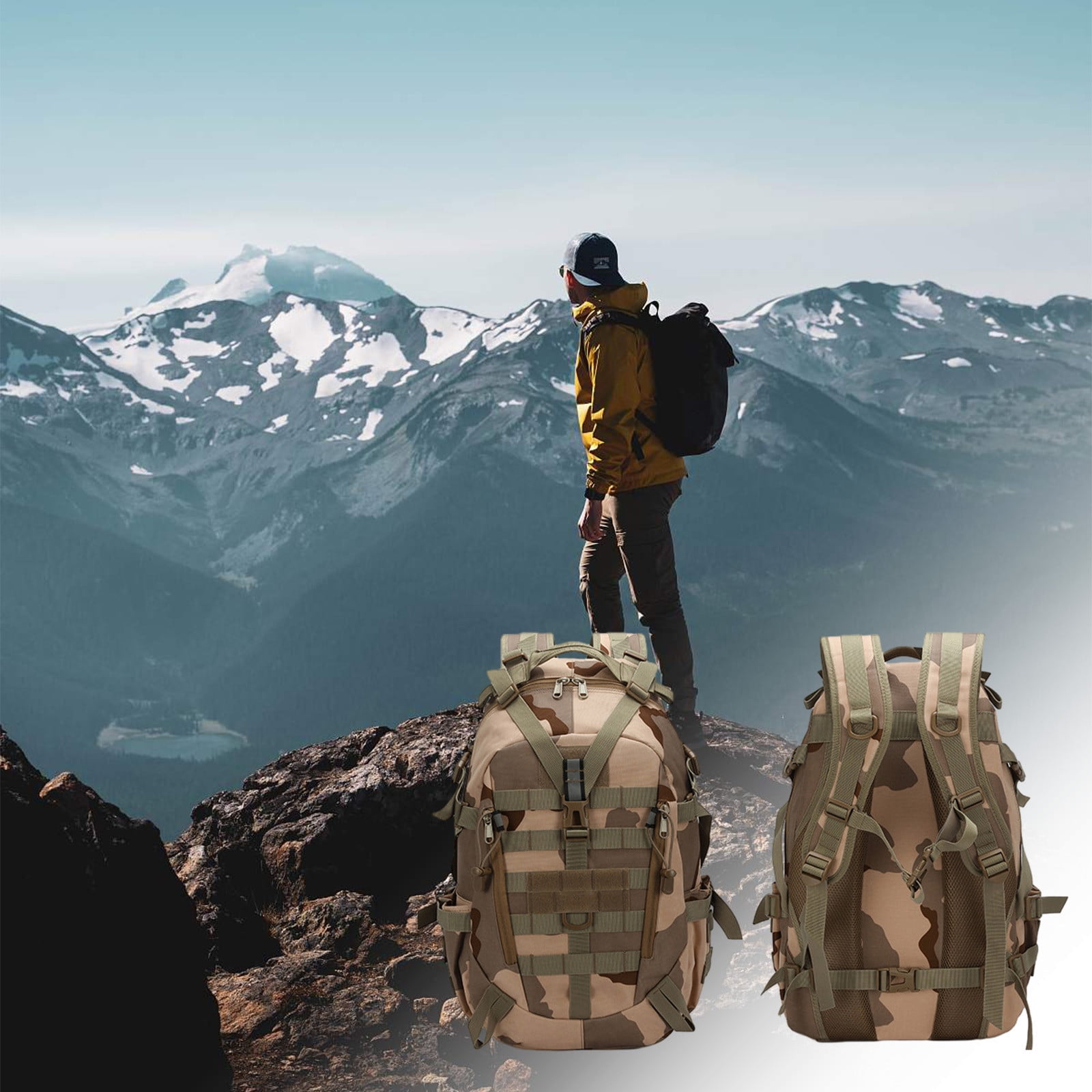 VALSEEL Camouflage Multi High Capacity Functional Backpack Pack, Double ...