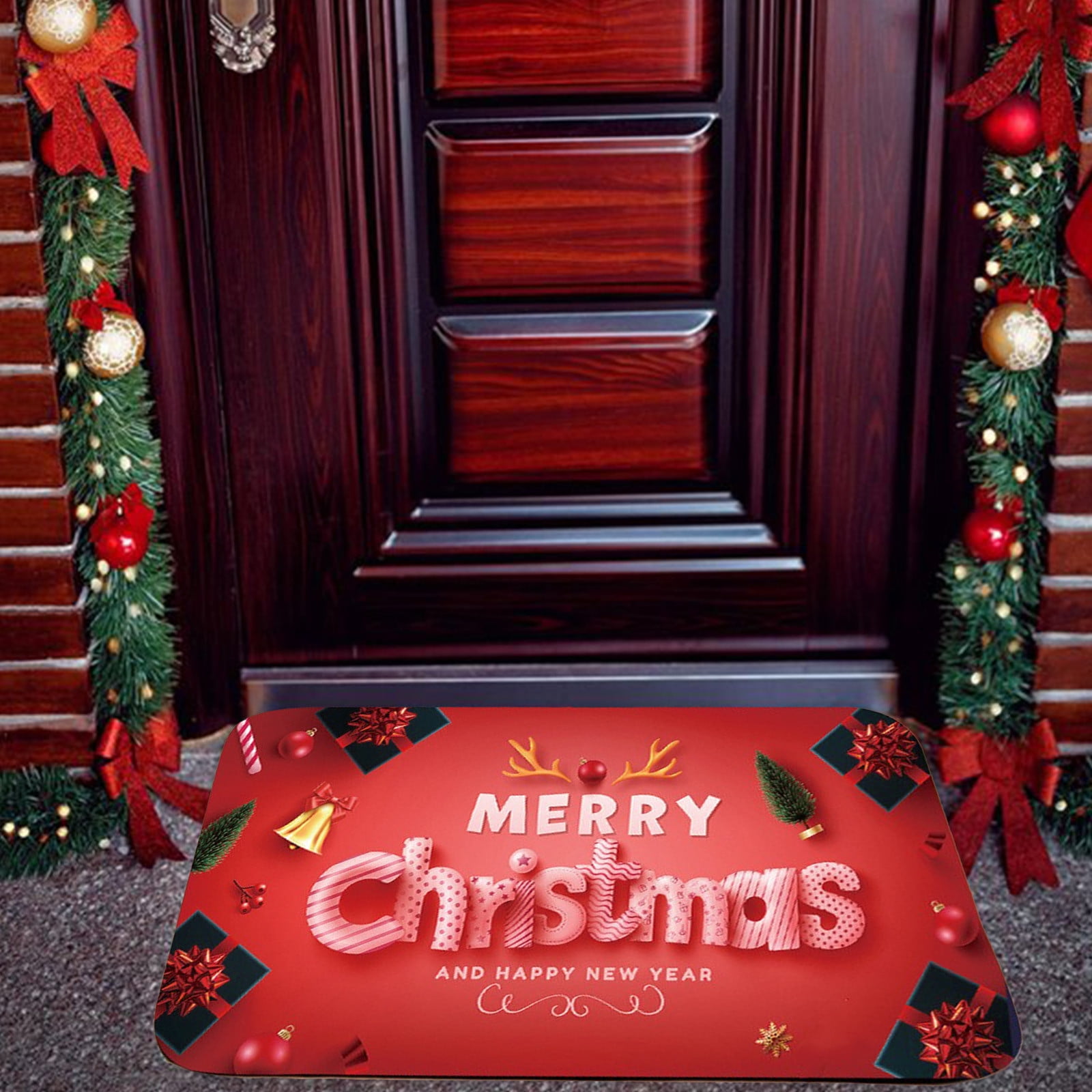 VALSEEL Christmas Door Mat Outdoor - Christmas Front Door Mat Christmas ...