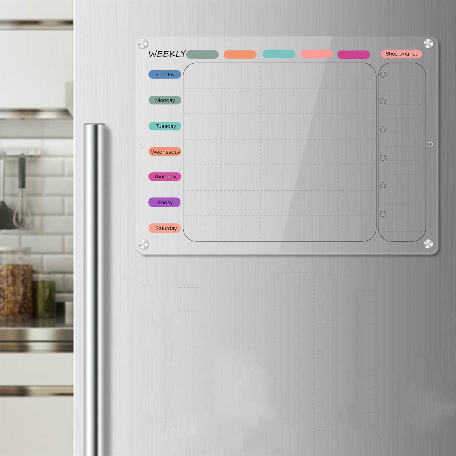 VALSEEL Clearance Acrylic Magnetic Calendar Board For Fridge,Monthly ...