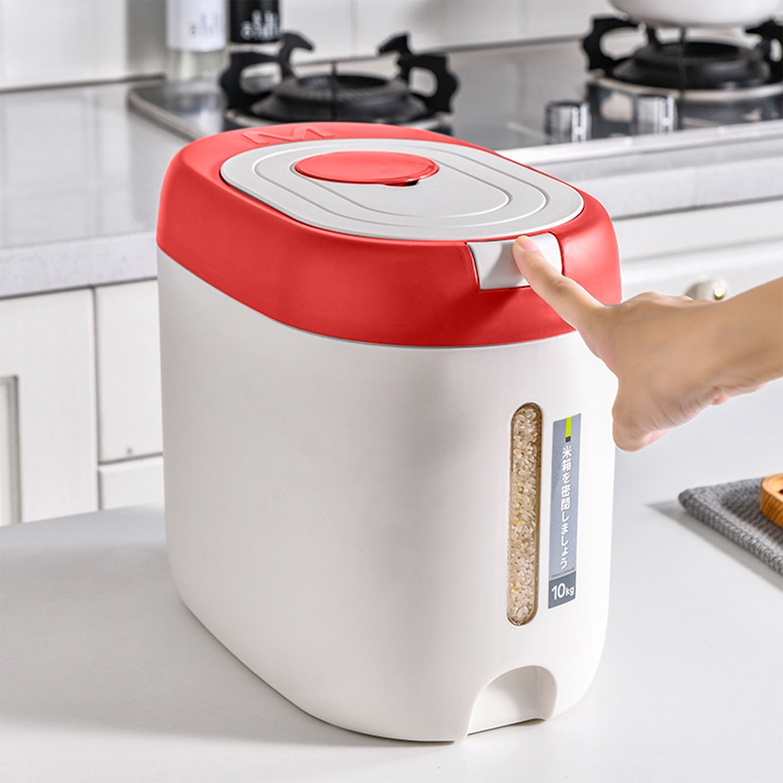 VALSEEL Clearance Airtight Rice Dispenser ，Cover Rice Bucket For Cereal ...