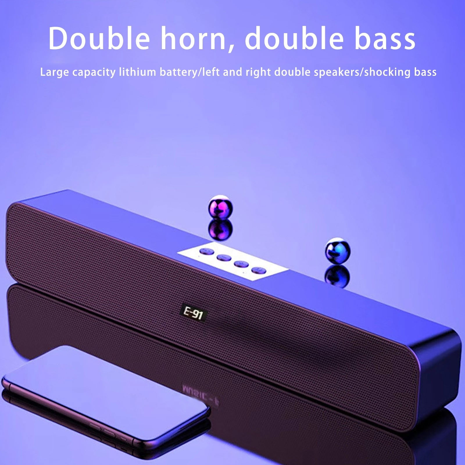 VALSEEL E91-2 Bluetooth Audio Wireless Dual Speakers Dual Diaphragm ...