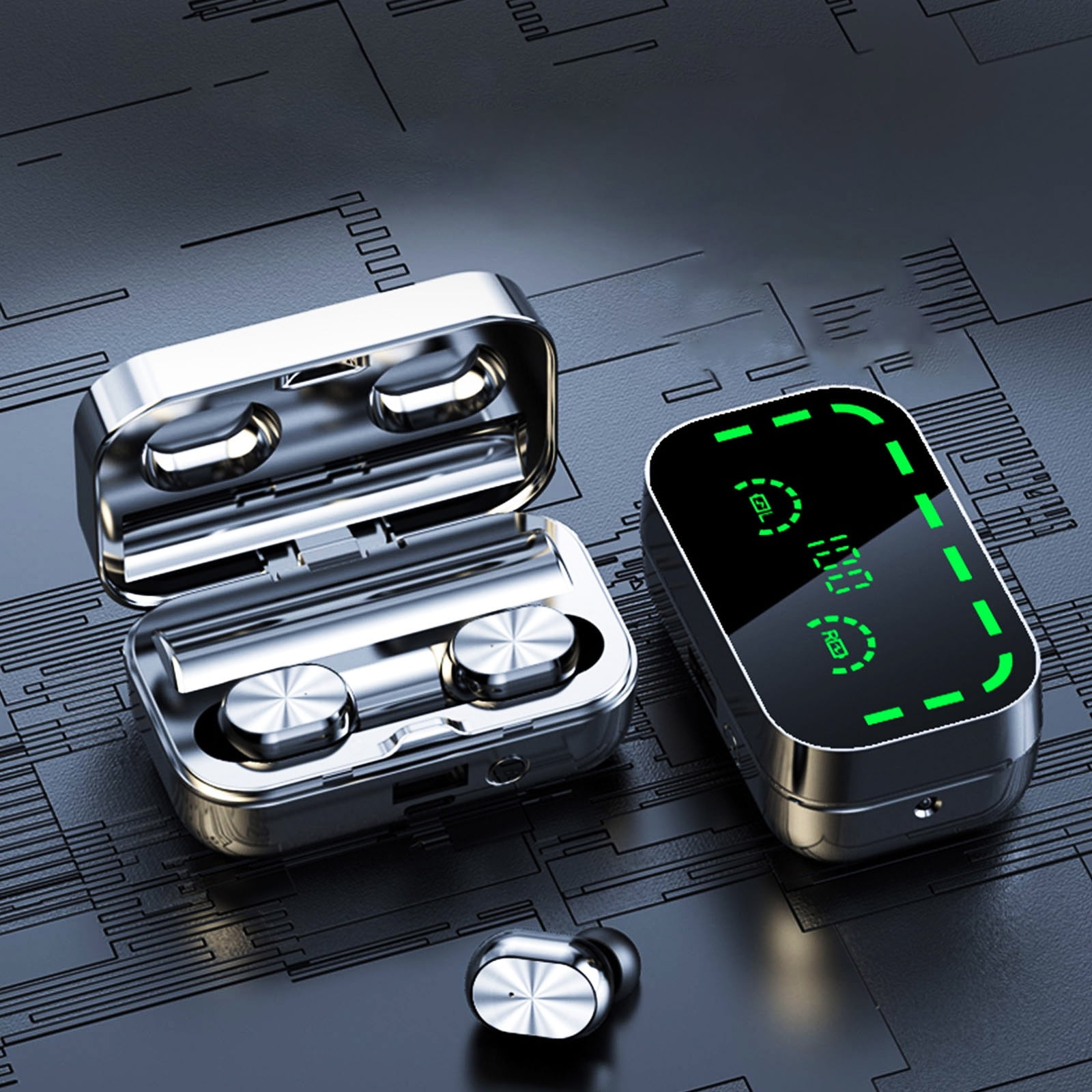 VALSEEL Headphones Wireless Bluetooth, Digital Display-Control Wireless ...