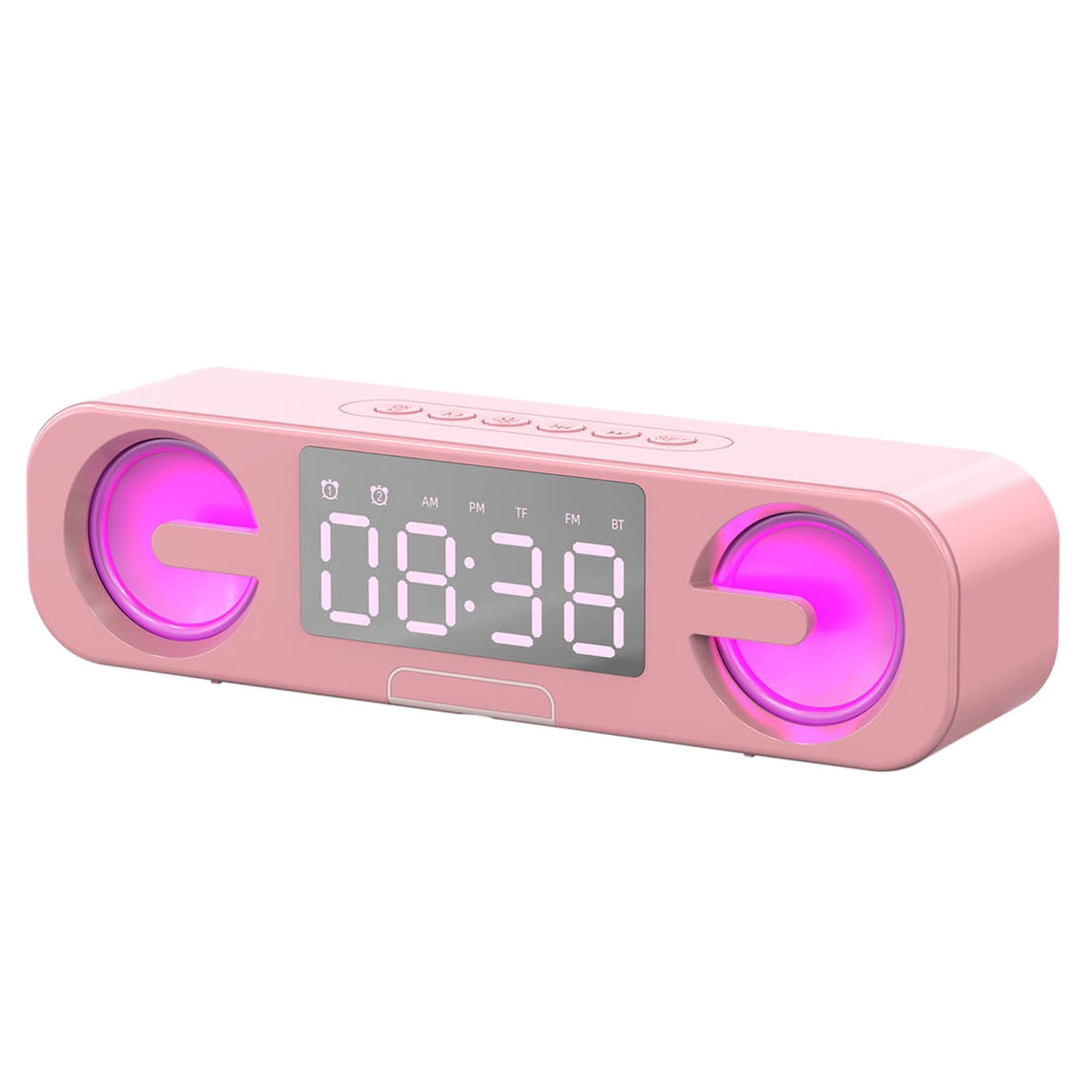 VALSEEL Large Screen Clock Bluetooth Speaker Double Alarm Clock with ...