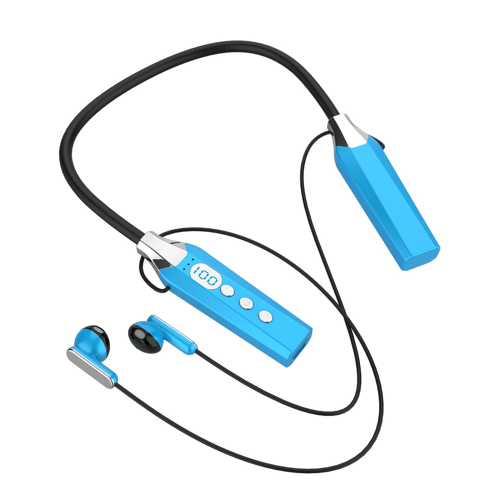 VALSEEL Neckband Bluetooth Headphones, Intelligent Digital Display ...