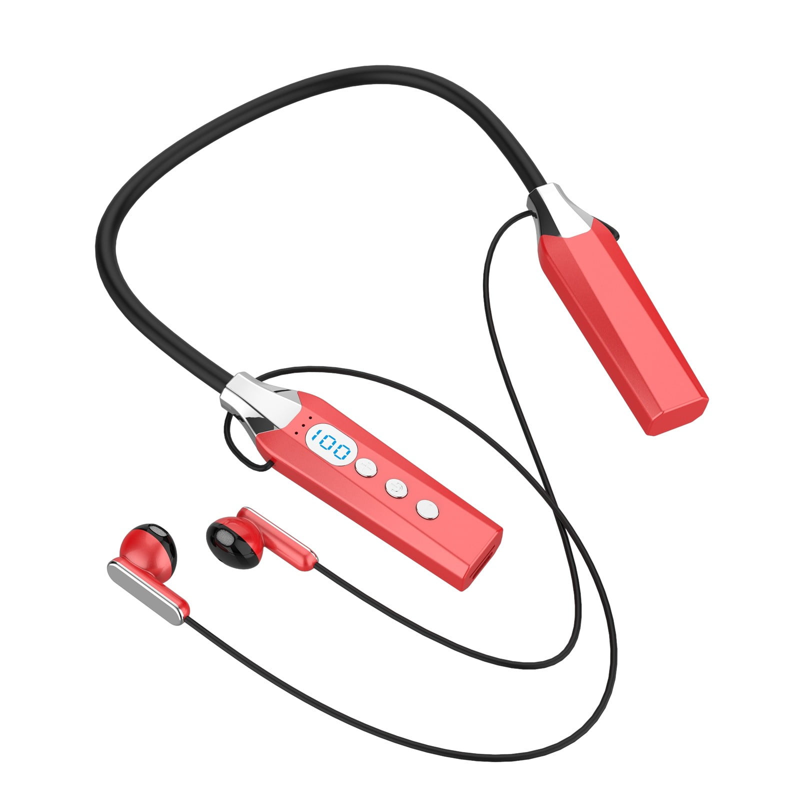 VALSEEL Neckband Bluetooth Headphones, Intelligent Digital Display ...