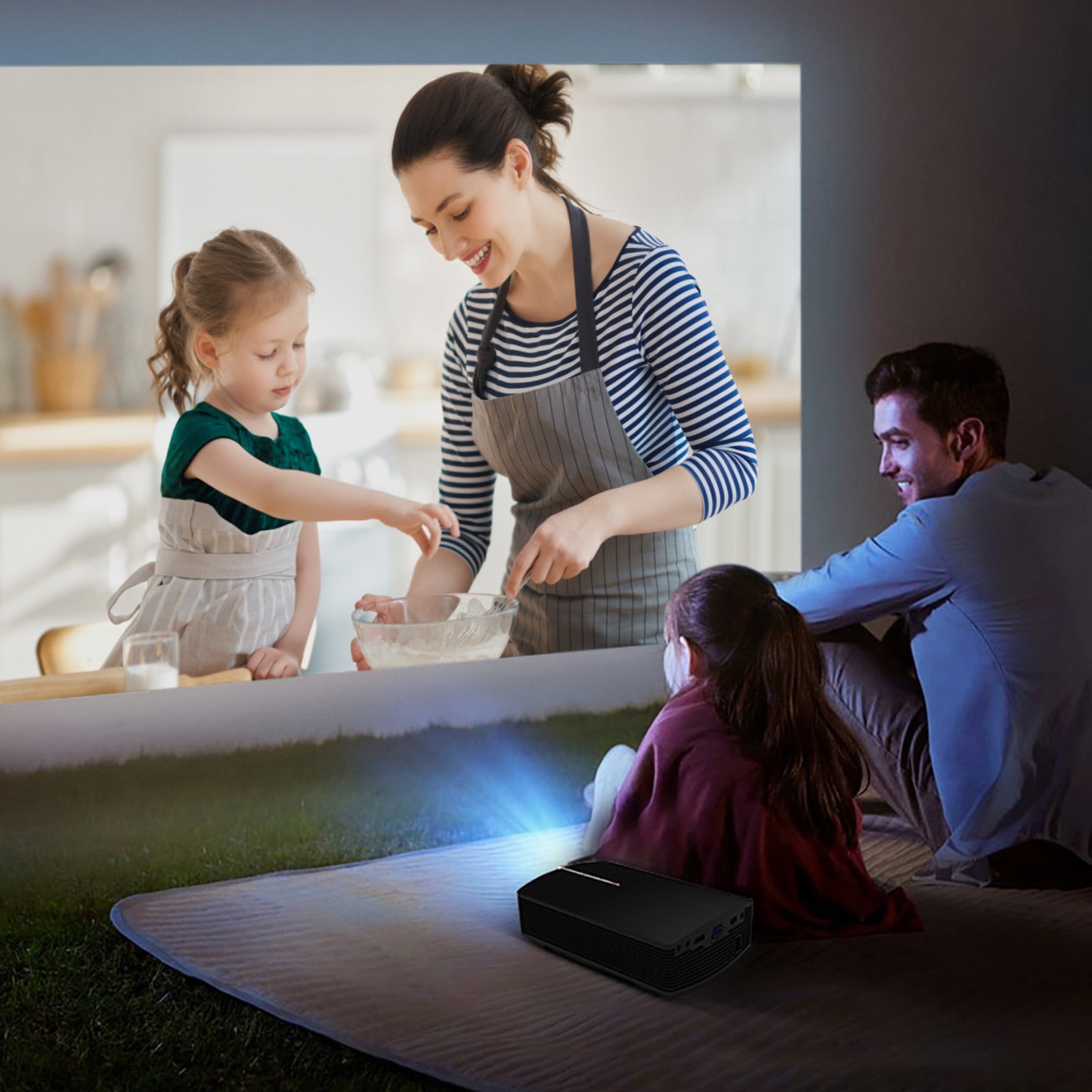 VALSEEL New Household Office Projector LED Portable High-definition 130 ...