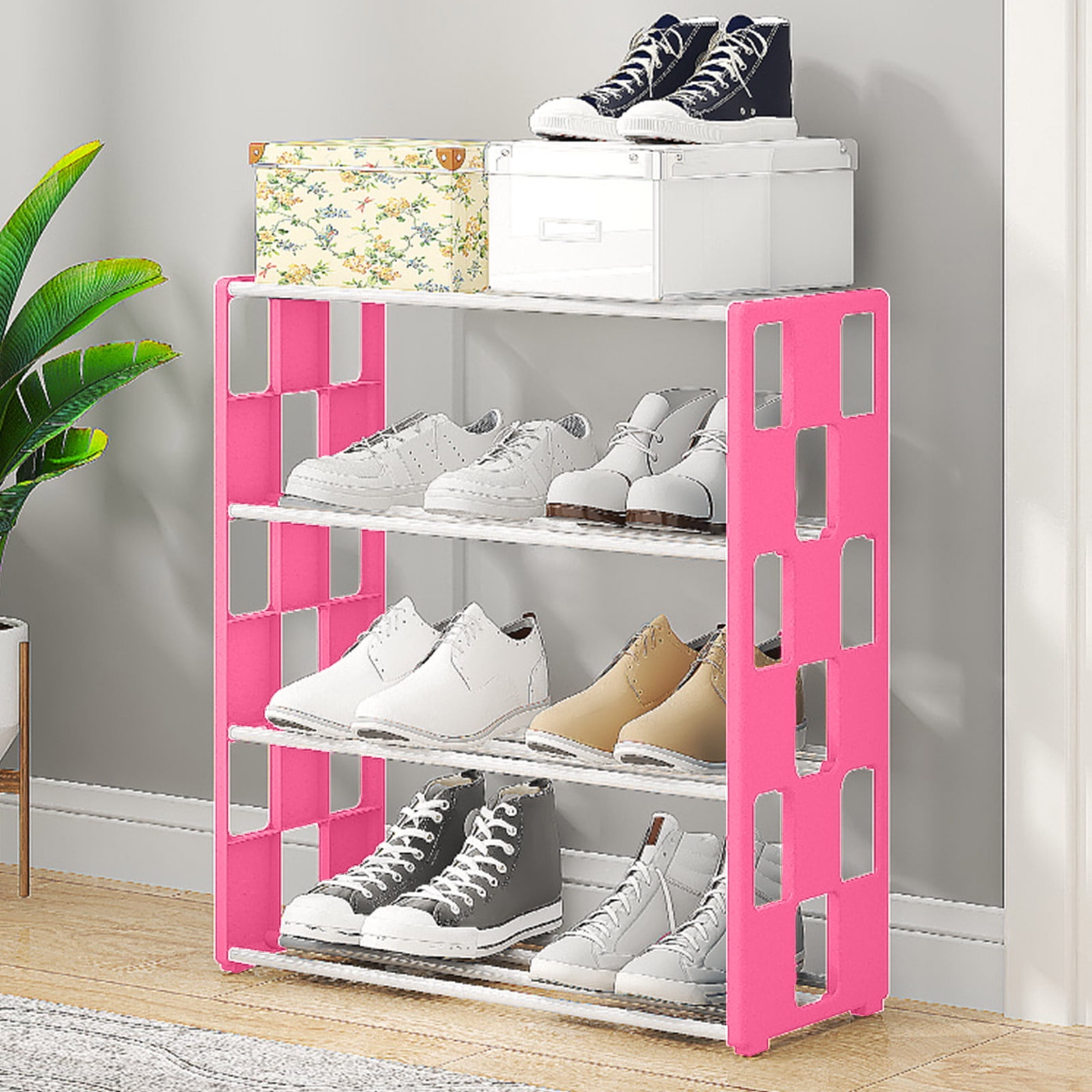 VALSEEL Shoe Organizer Shoe Rack Shoe Rack Storage Organizer with 4 ...