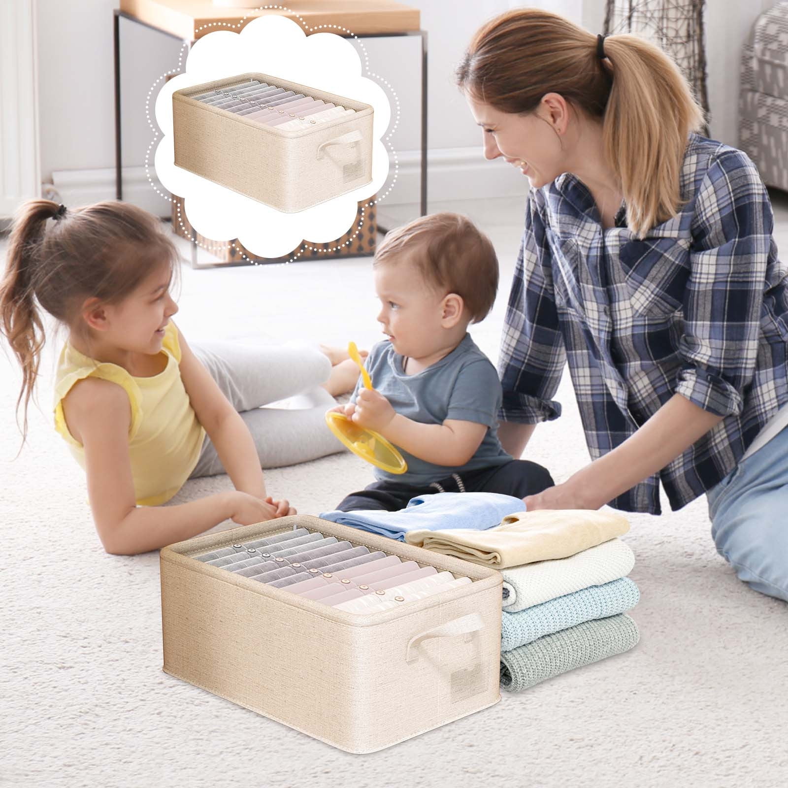 VALSEEL Tianshan Cotton and Linen Lidless Clothes Storage Box Spray ...