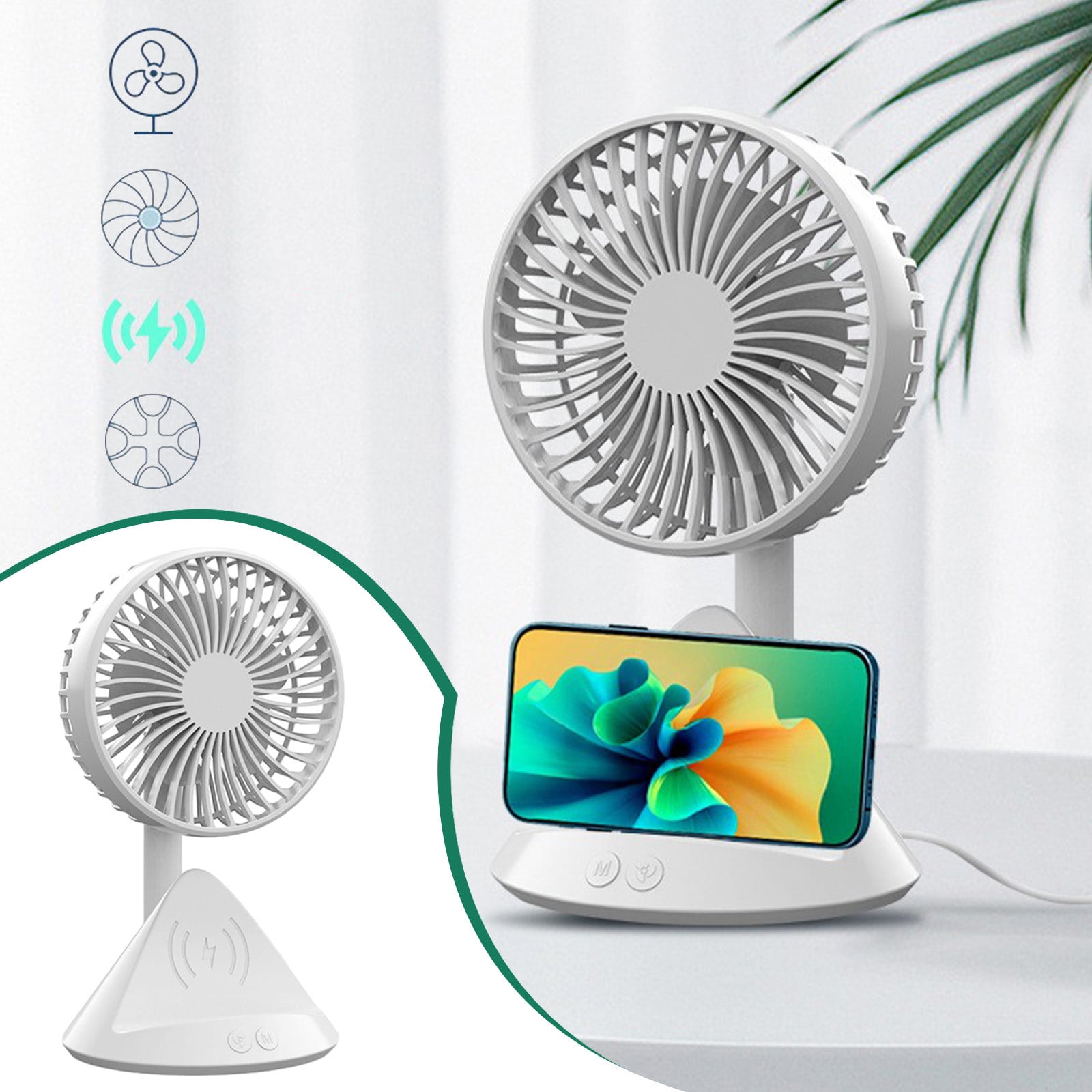 VALSEEL USB Multifunctional Charger Wireless Charging Small Fan Mobile ...