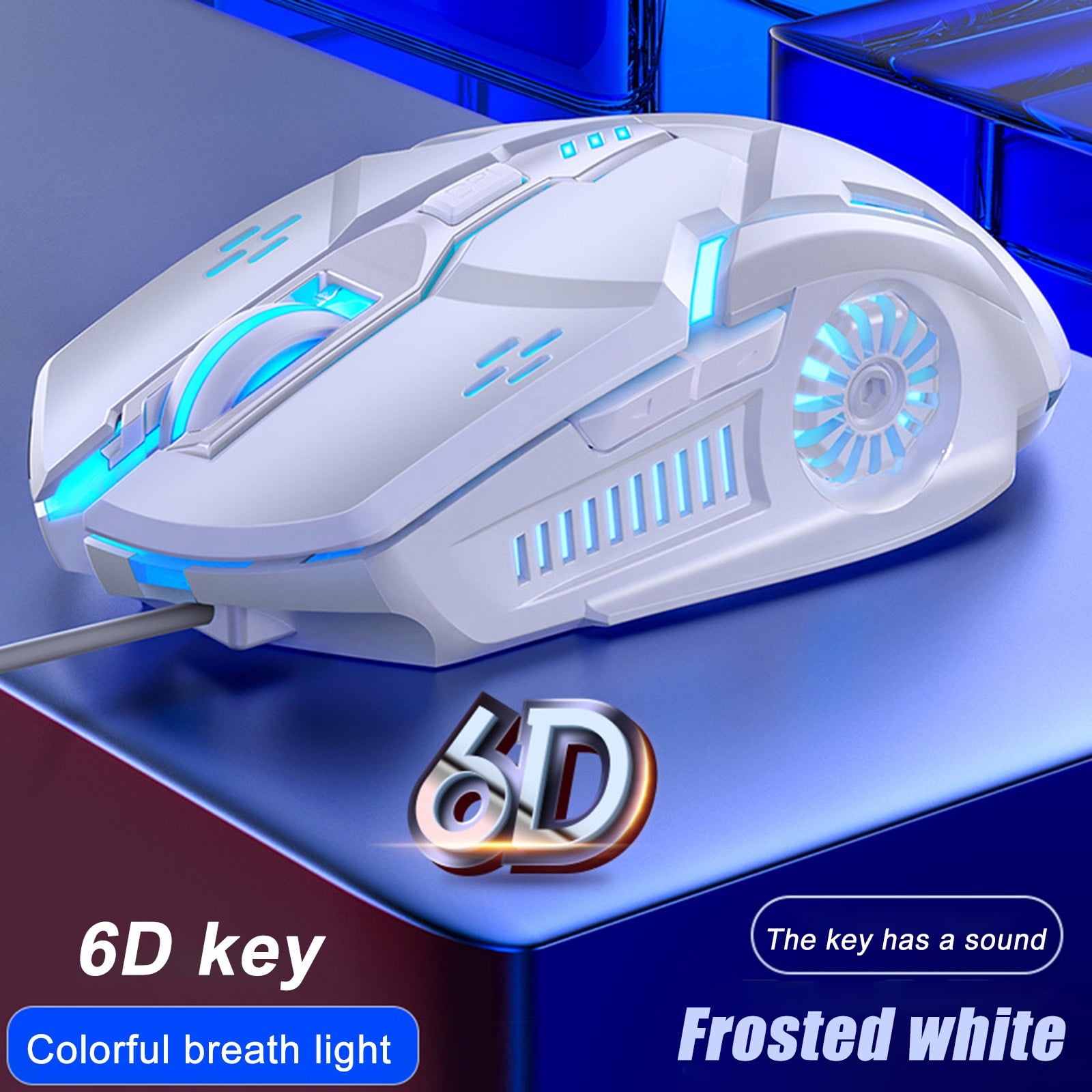 VALSEEL Wired Gaming Mouse 6D Colorful LED Breathing 3200 DPI Fashion ...