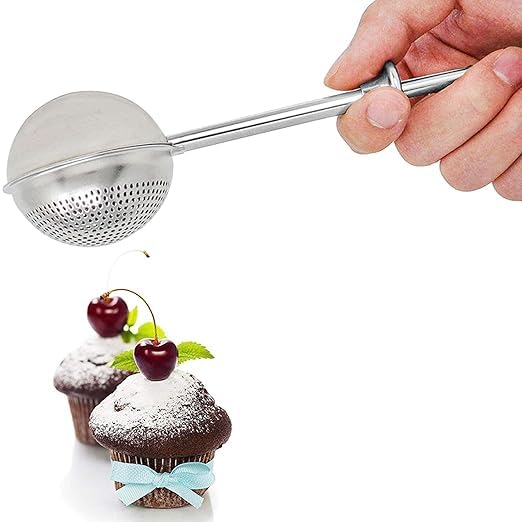 VALTUJA Powdered Sugar Shaker Duster Stainless Steel Flour Duster with ...