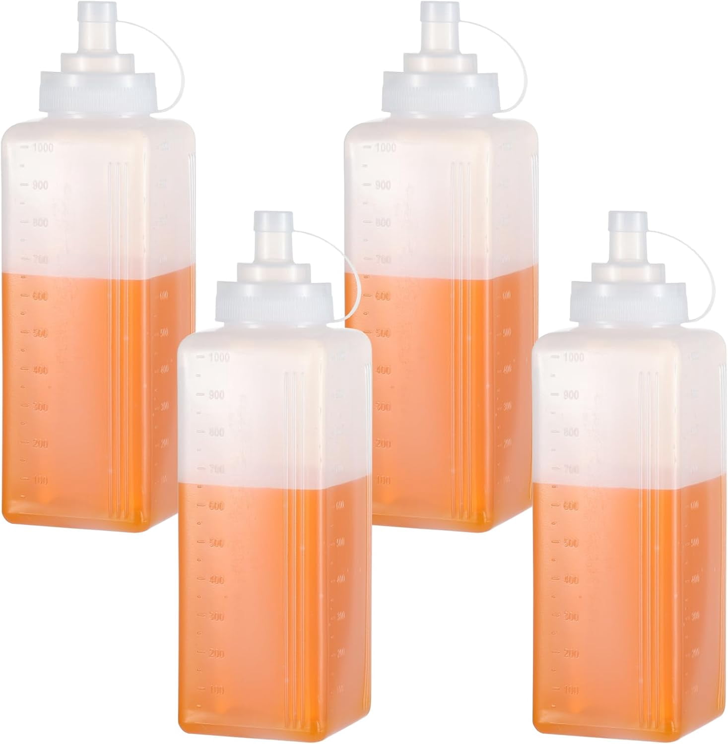 VALUNE 4 Pack 1 QT 34oz Large Wide Mouth Condiment Squeeze Dispenser ...