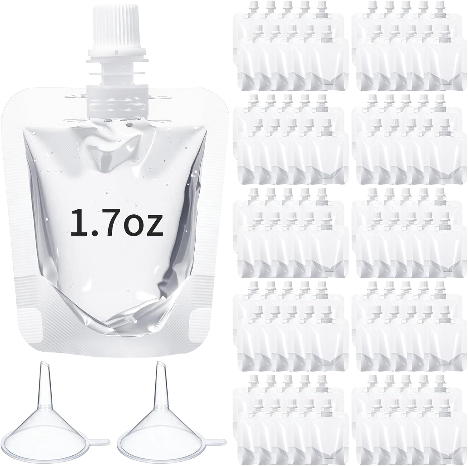 VALUNE Plastic Leak Proof Bags with Funnel for Party Favors (1.7 oz ...