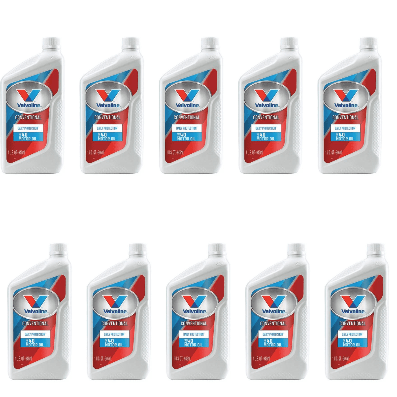VALVOLINE 822400 Engine Oil,40,Conventional Pack of 10 - Walmart.com