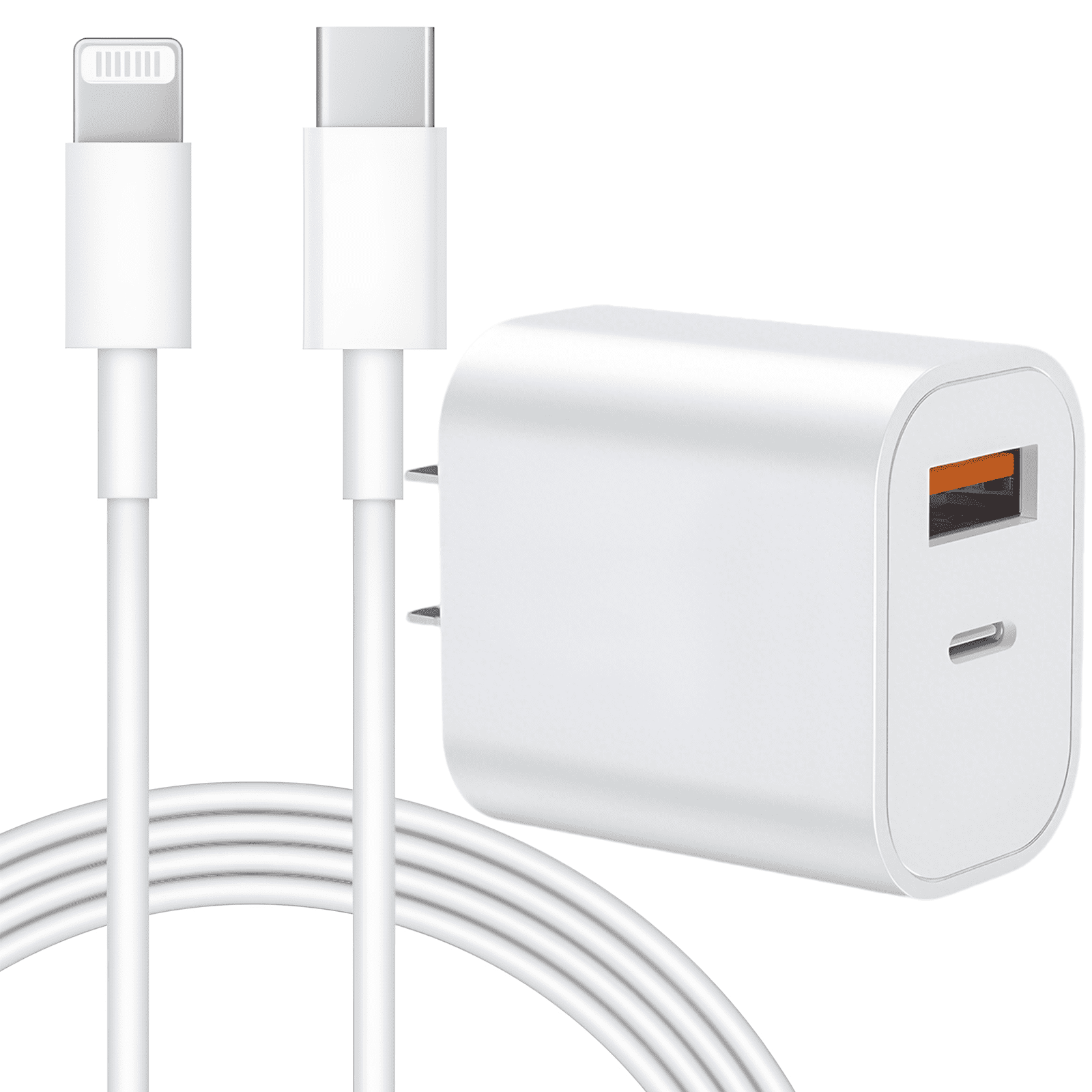 VAMOUT 20W USB C Charger Block, Dual Port QC + PD 3.0 Power Adapter ...
